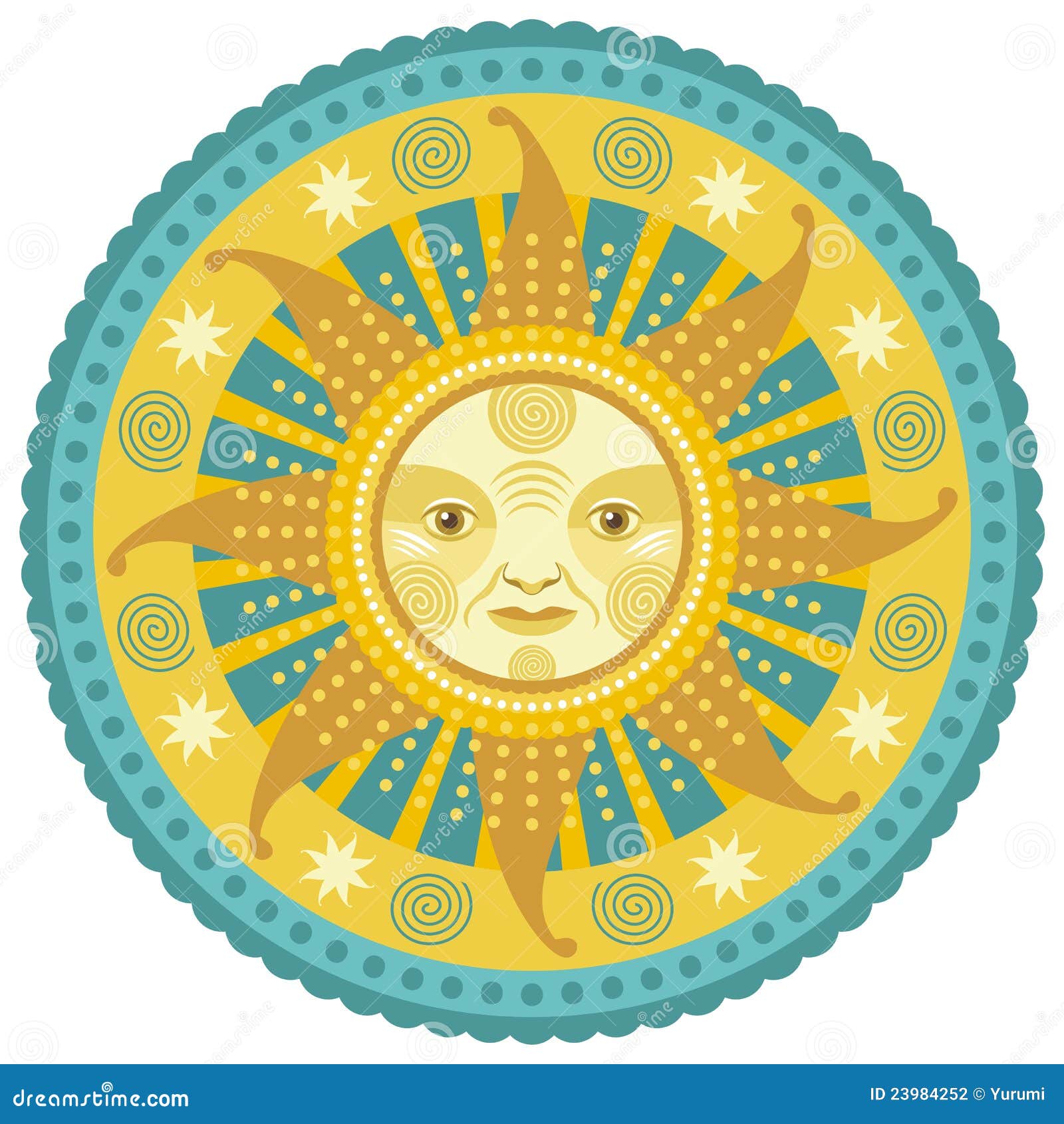 Mandala de la hora solar ilustración del vector. Ilustración de ...