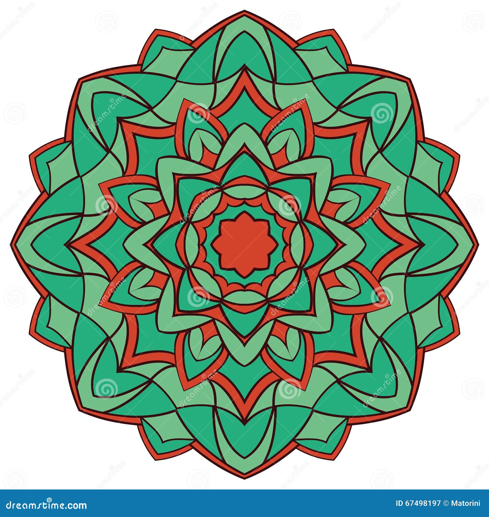 Mandala De La Turquesa Para El Libro De Colorear Ilustración del Vector ...