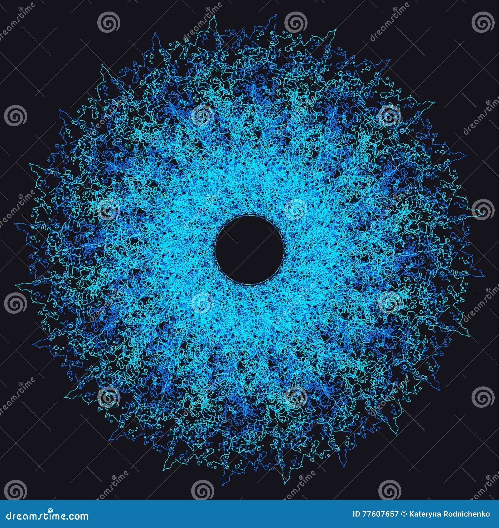 Mandala De La Turquesa Y De Las Líneas Azules Ilustración del Vector ...