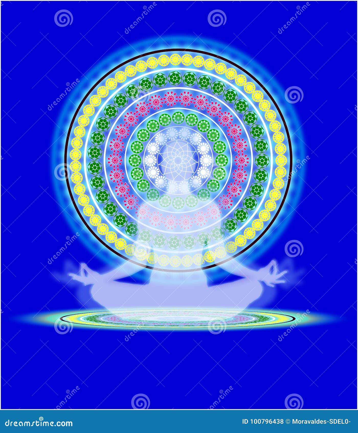 Mandala de la yoga ilustración del vector. Ilustración de yoga - 100796438