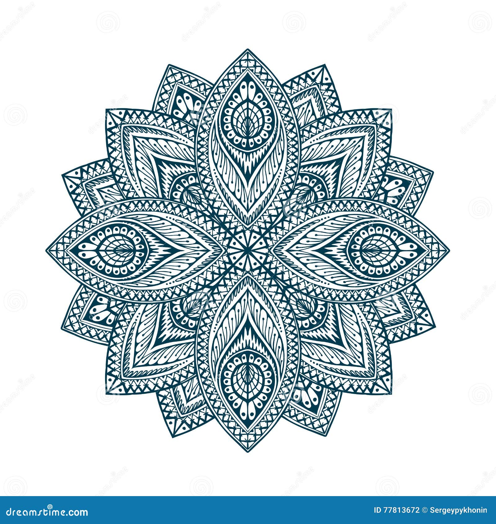 Mandala. Decorative Floral Ethnic Pattern. Beautiful Flower Shape ...