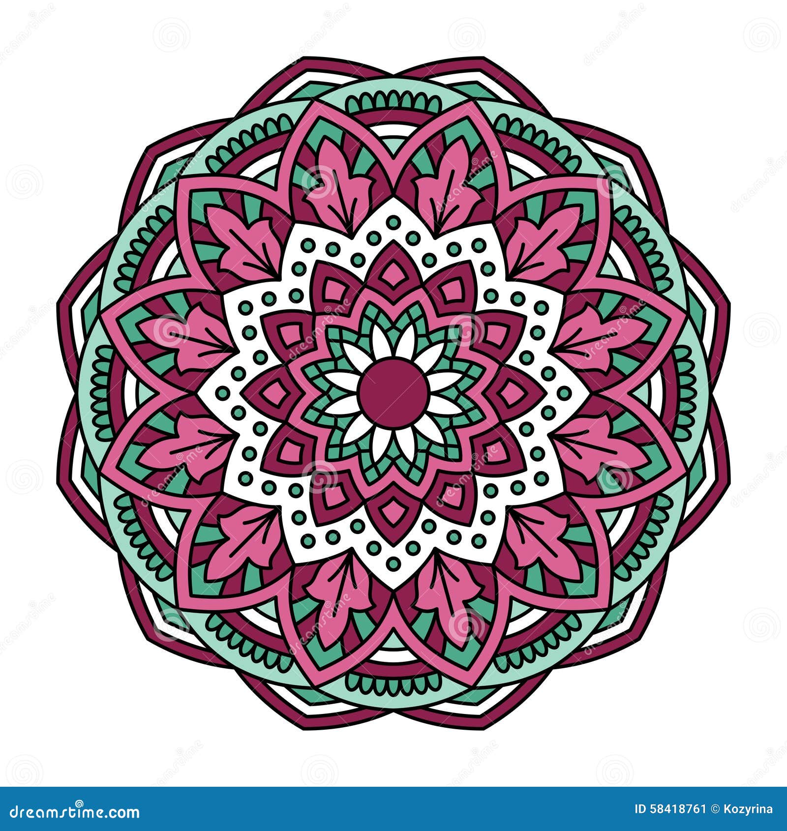 Mandala Dekoratives Rundes Muster Vektor Abbildung - Illustration von ...