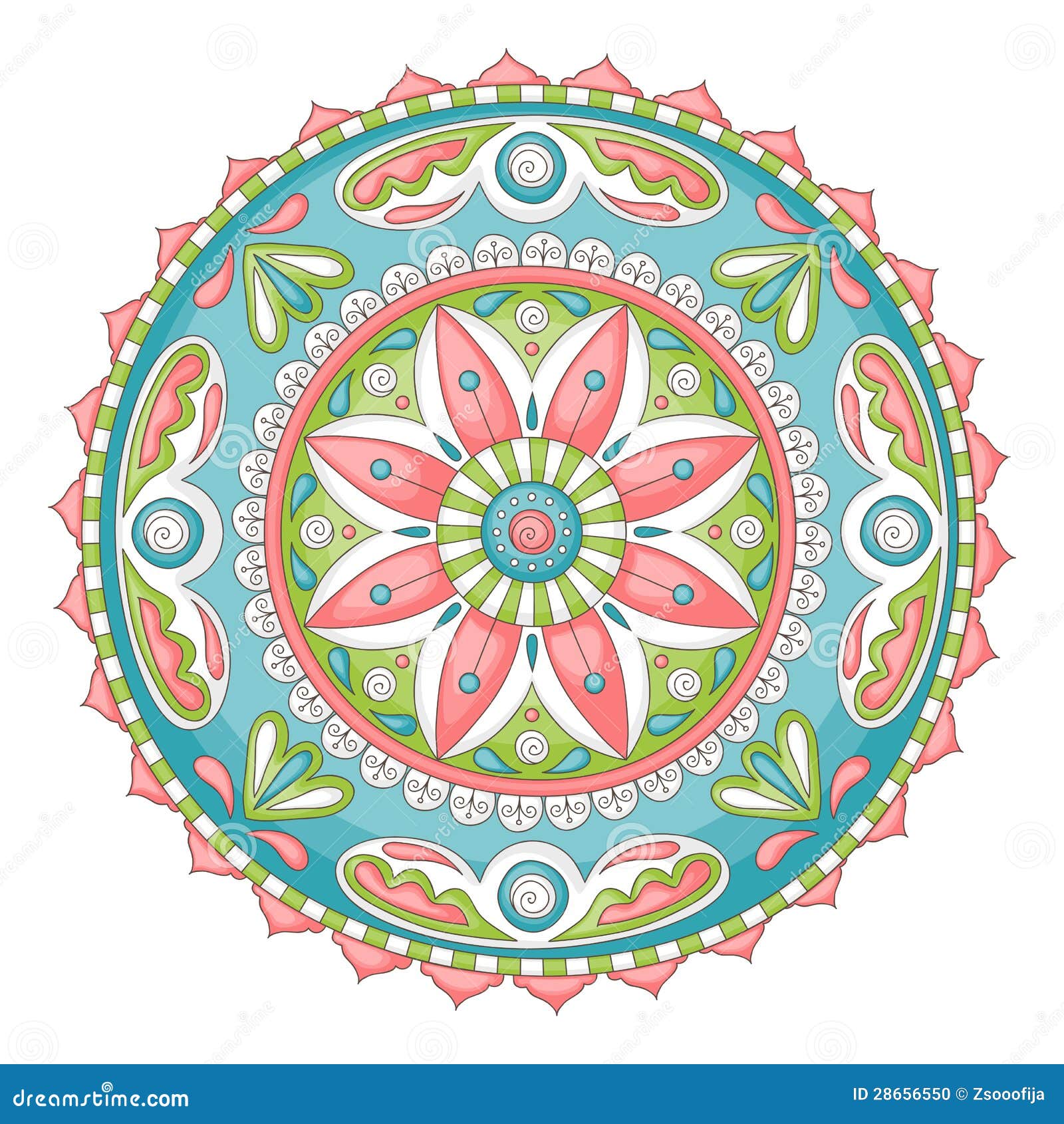 Mandala del Doodle ilustración del vector. Ilustración de colorido ...