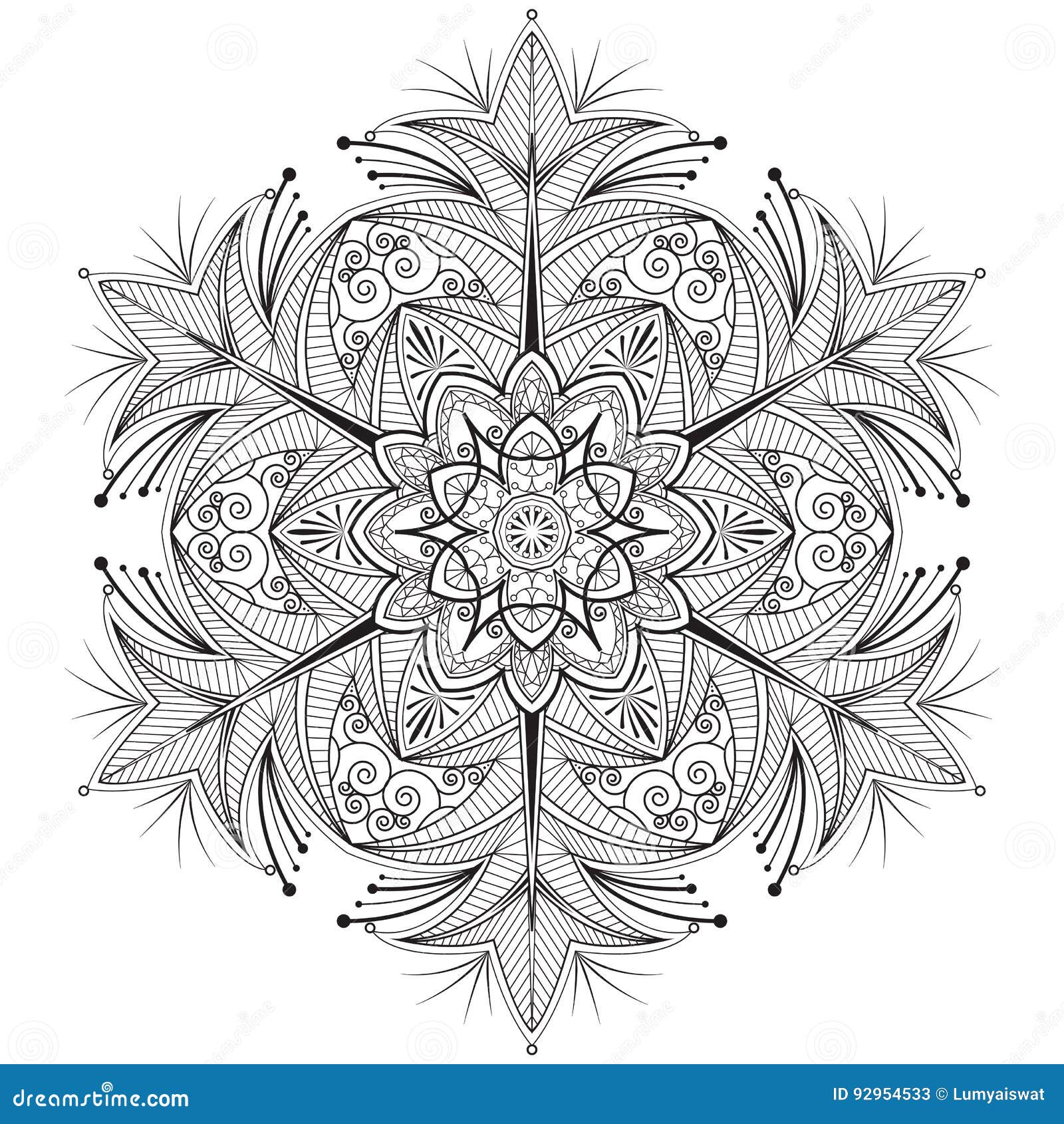 Mandala del fiore illustrazione vettoriale. Illustrazione di sfondo ...