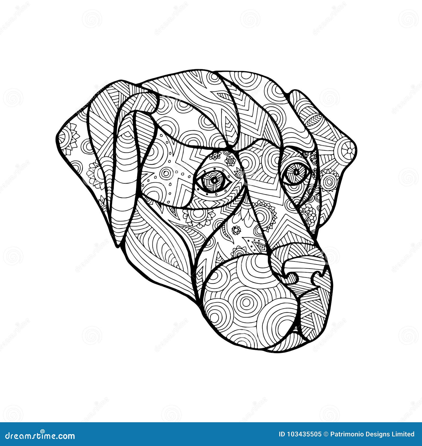 Mandala Del Labrador Retriever Ilustración del Vector - Ilustración de ...