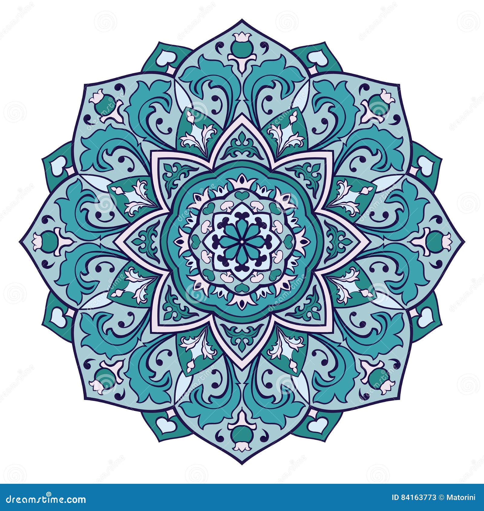 Mandala Del Ornamental De La Turquesa Ilustración del Vector ...