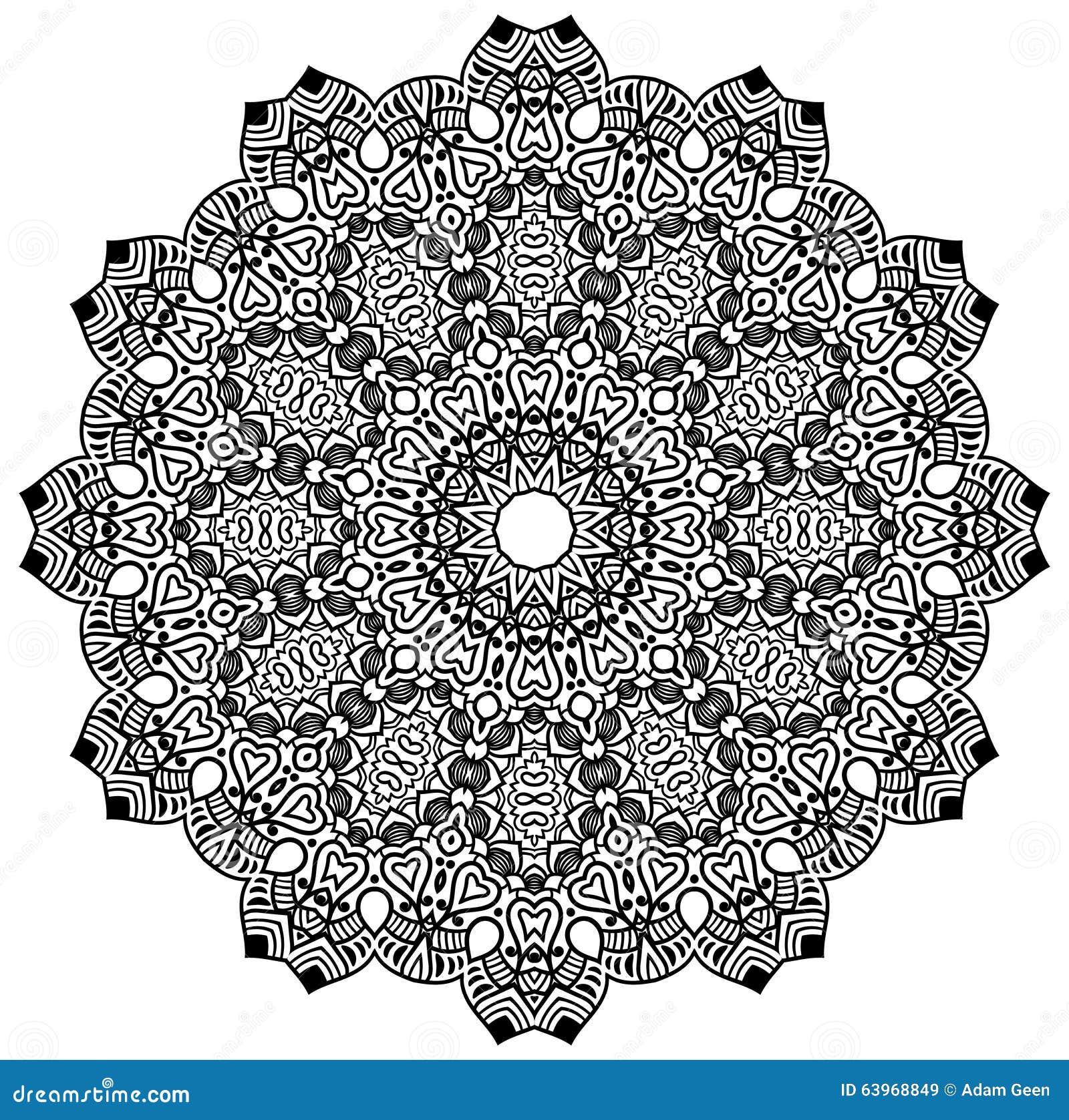 Mandala Design stock illustratie. Illustration of sier - 63968849