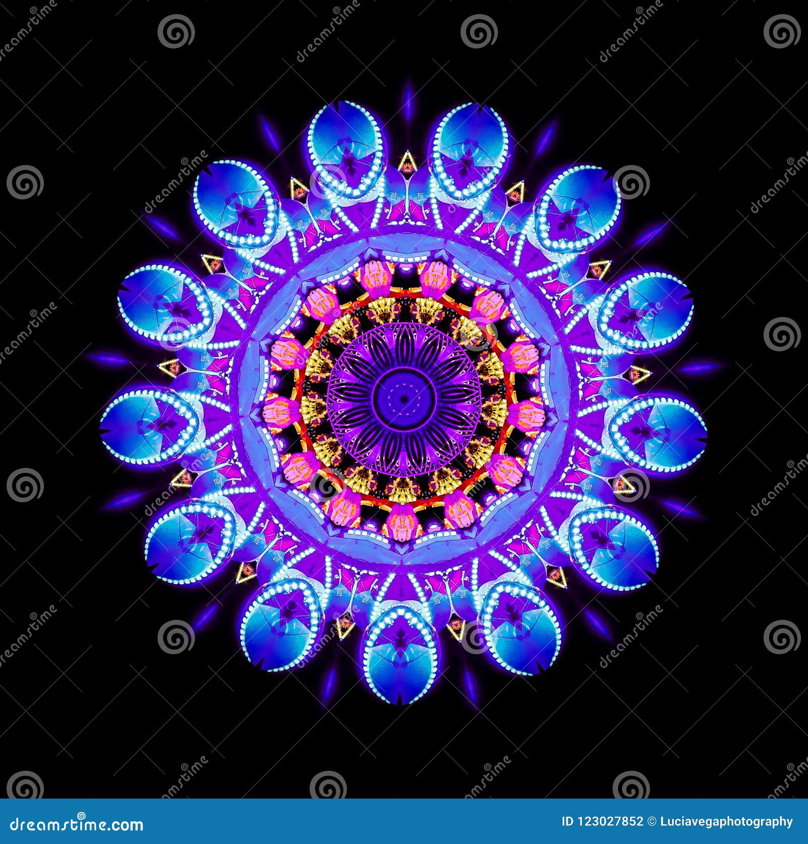 Mandala Design of Bright Lights Stock Illustration - Illustration of ...