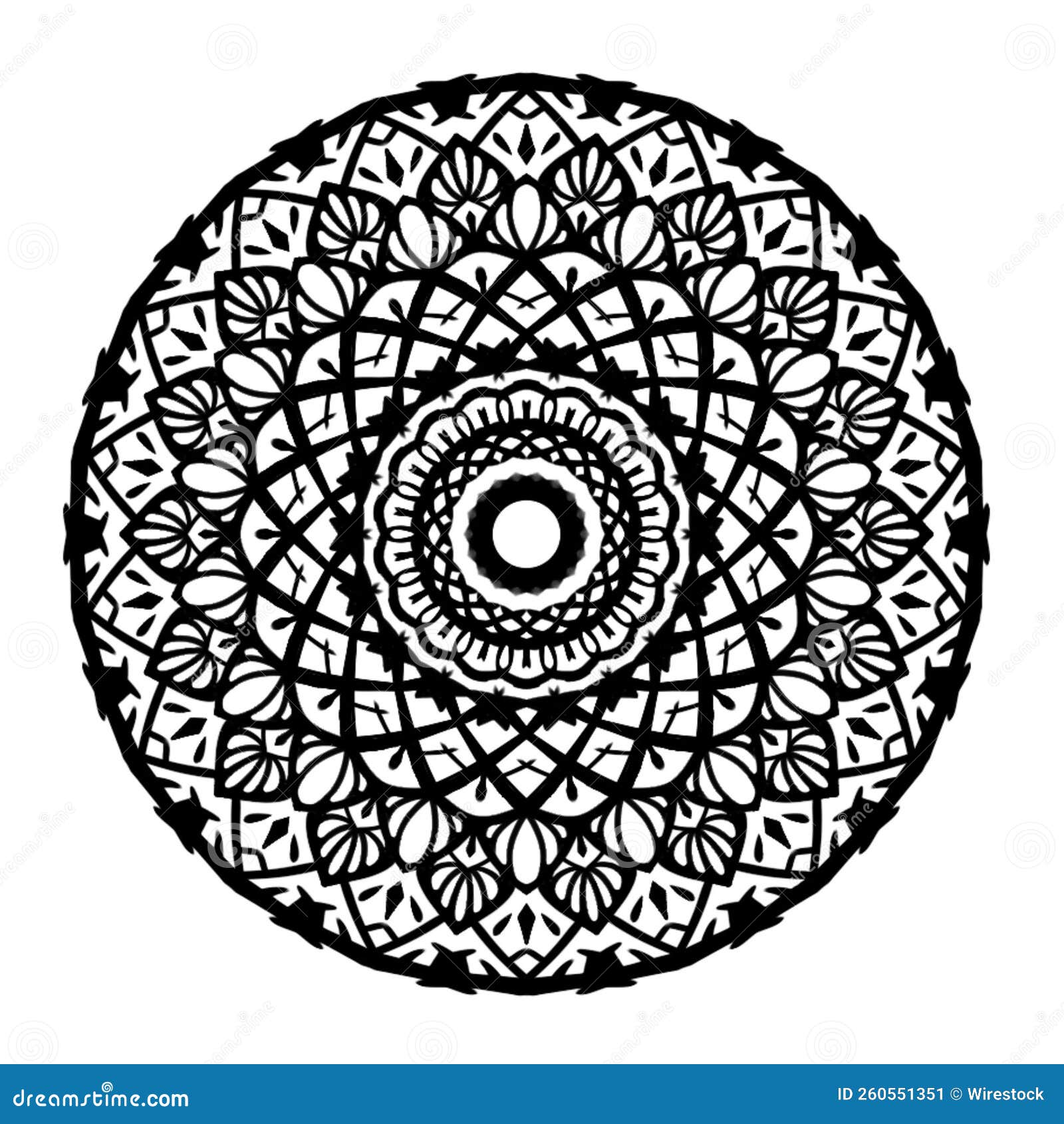 Mandala Design for a Coloring Book Stock Illustration - Illustration of ...