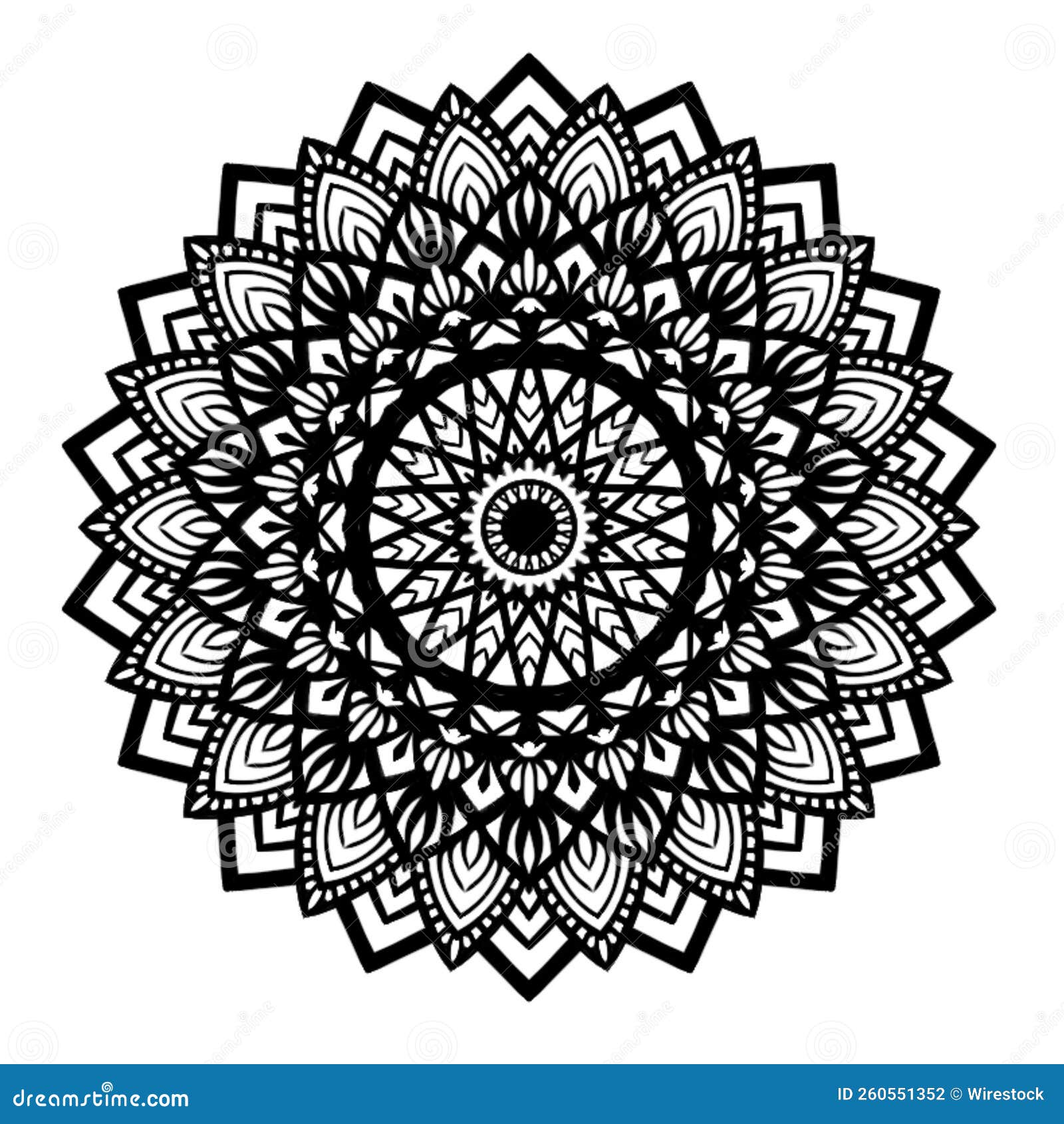Mandala Design for a Coloring Book Stock Illustration - Illustration of ...