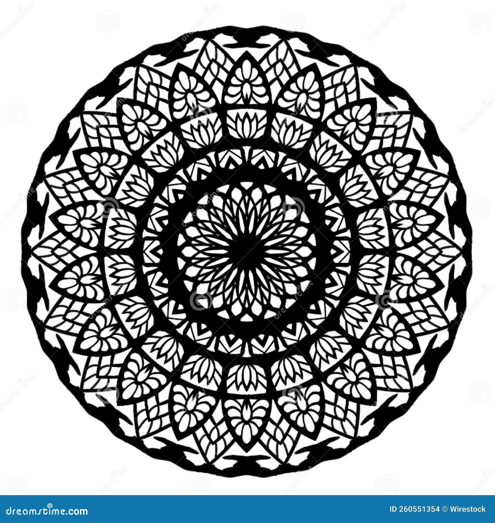 Mandala Design for a Coloring Book Stock Illustration - Illustration of ...