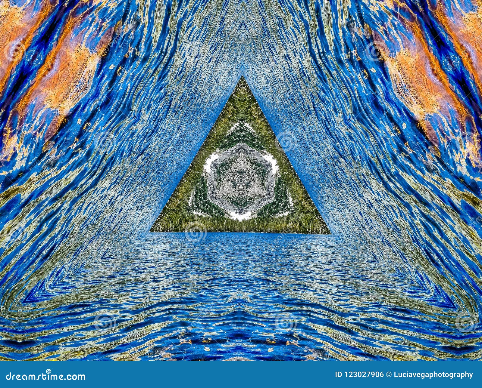 Triangle in the Water Mandala Stock Photo - Image of texture, blue ...