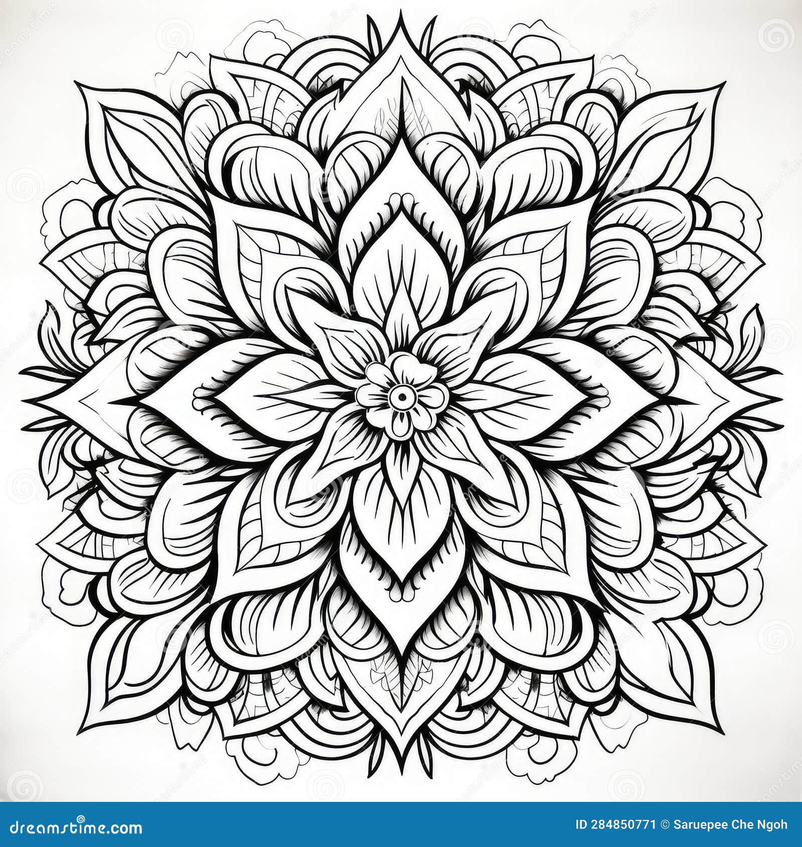 Mandala Design on White Isolated Background. Boho Mandala. Mandala with ...
