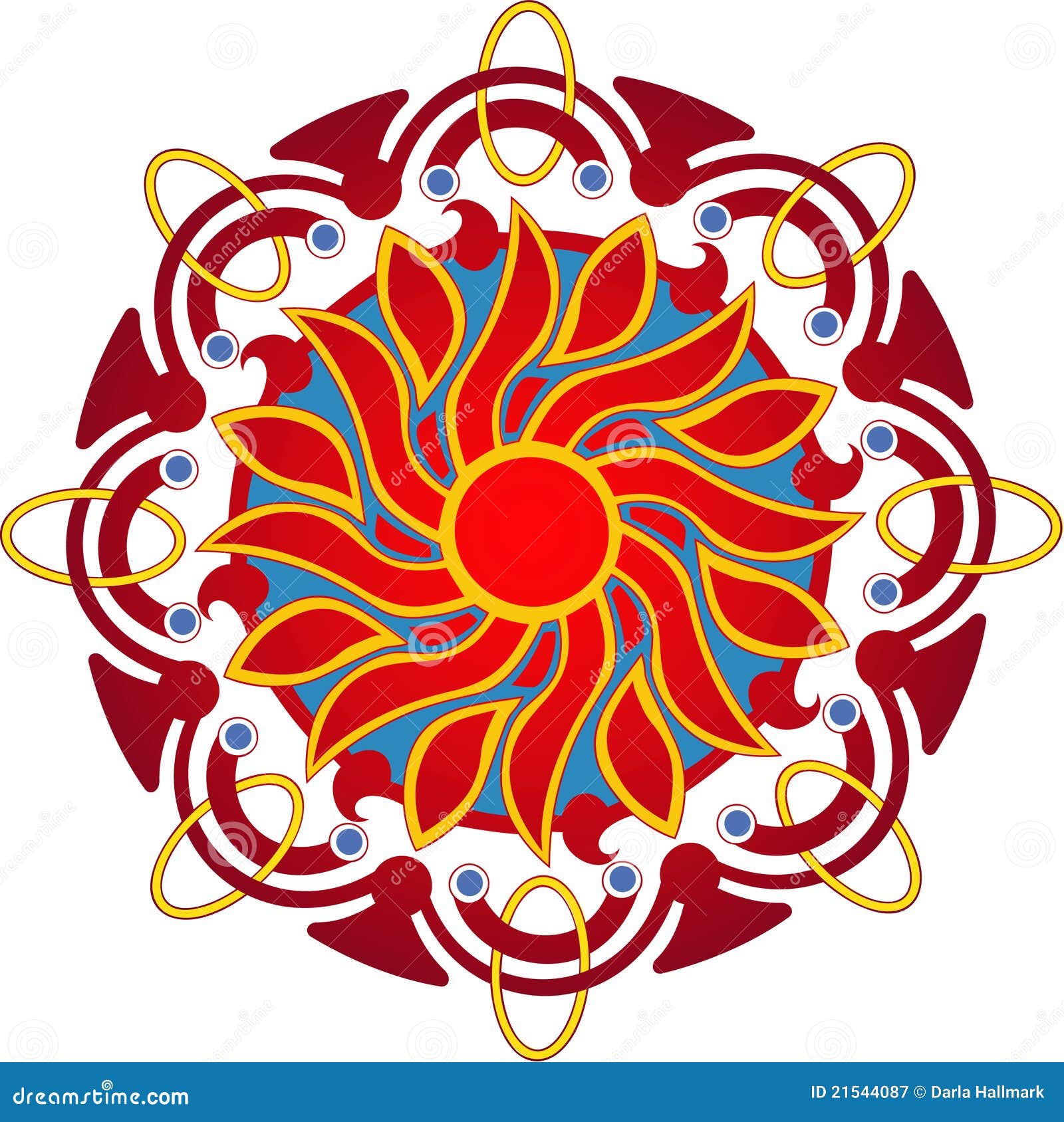 Mandala di Sun illustrazione vettoriale. Illustrazione di calore - 21544087