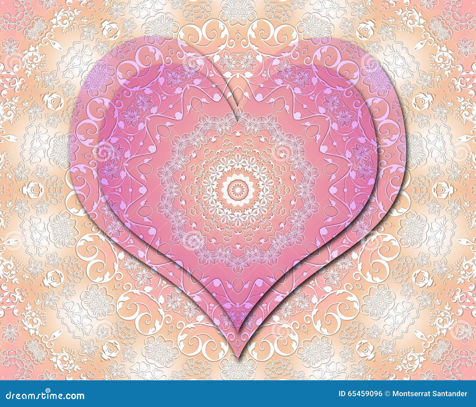 Mandala do amor ilustração stock. Ilustração de nave - 65459096