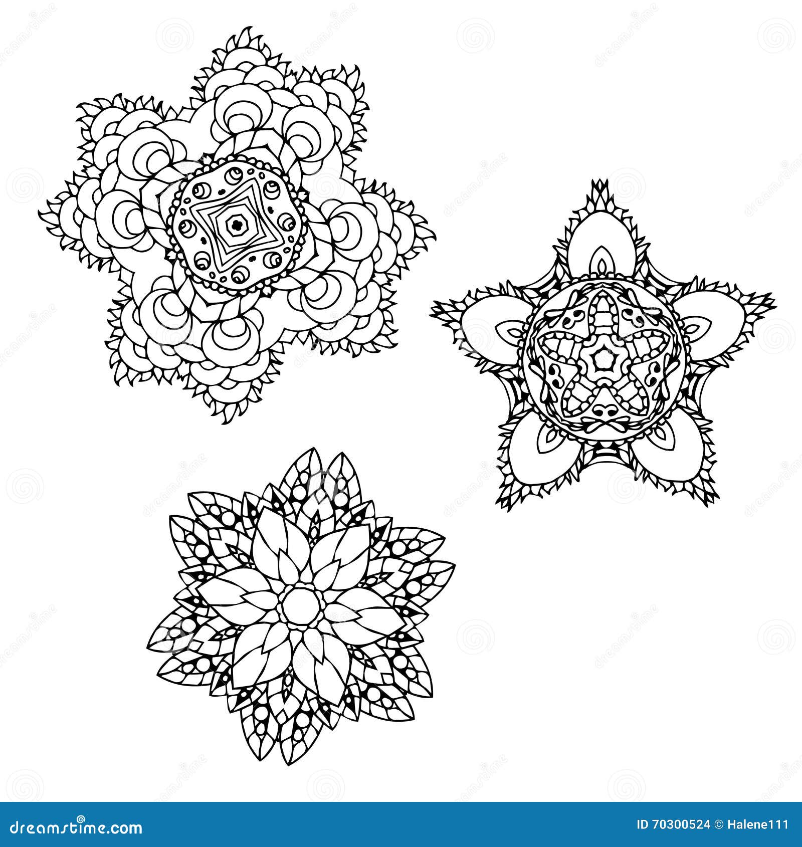 Mandala doodle set stock vector. Illustration of beauty - 70300524