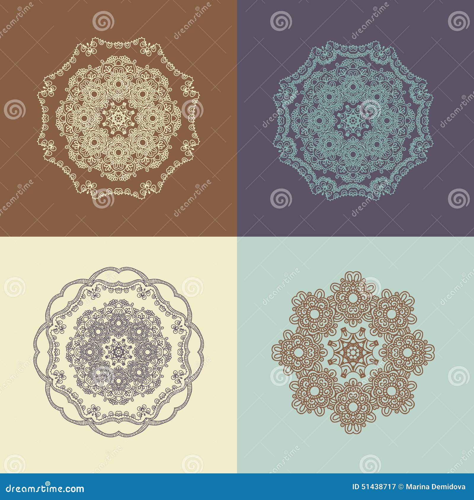 Mandala, East Ornament. Set of Vector Illustration Stock Vector ...