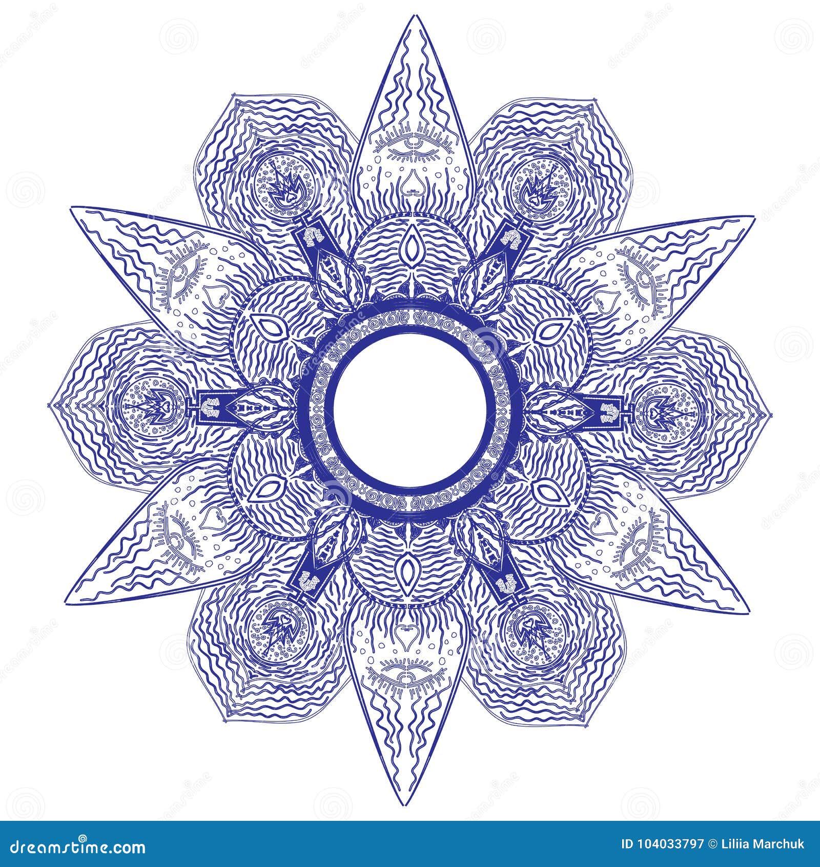 The Elements of the East Mandala are Repeated in the Blue Circle. the ...