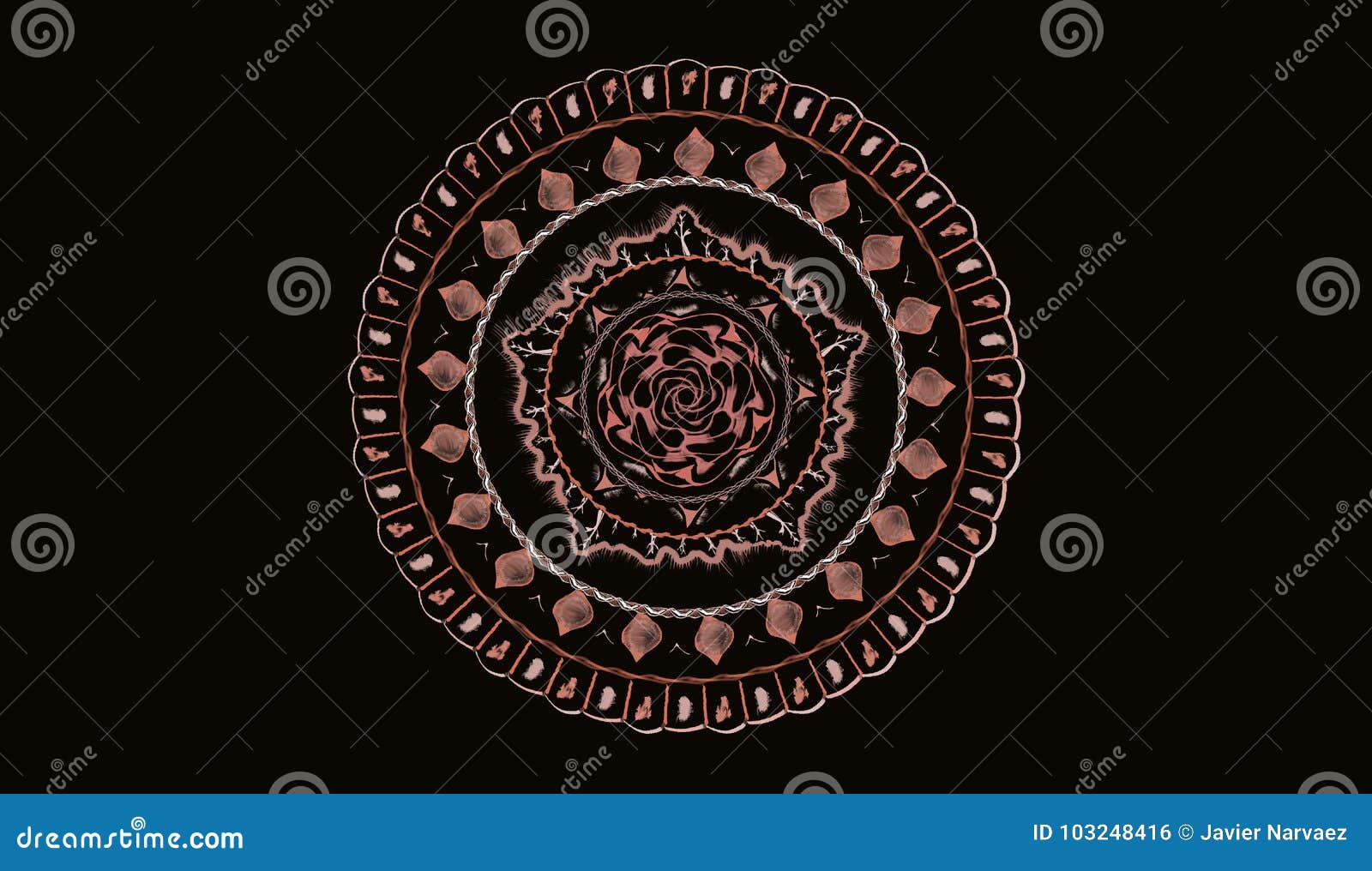Mandala en rosa ilustración del vector. Ilustración de colores - 103248416