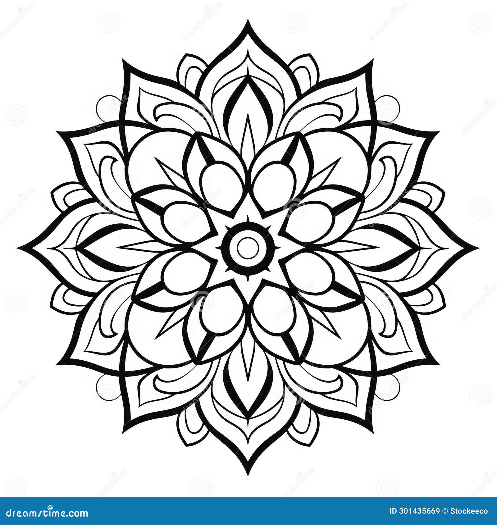 Mandala In Outlines On Chaotic Pattern Royalty-Free Stock Photo ...