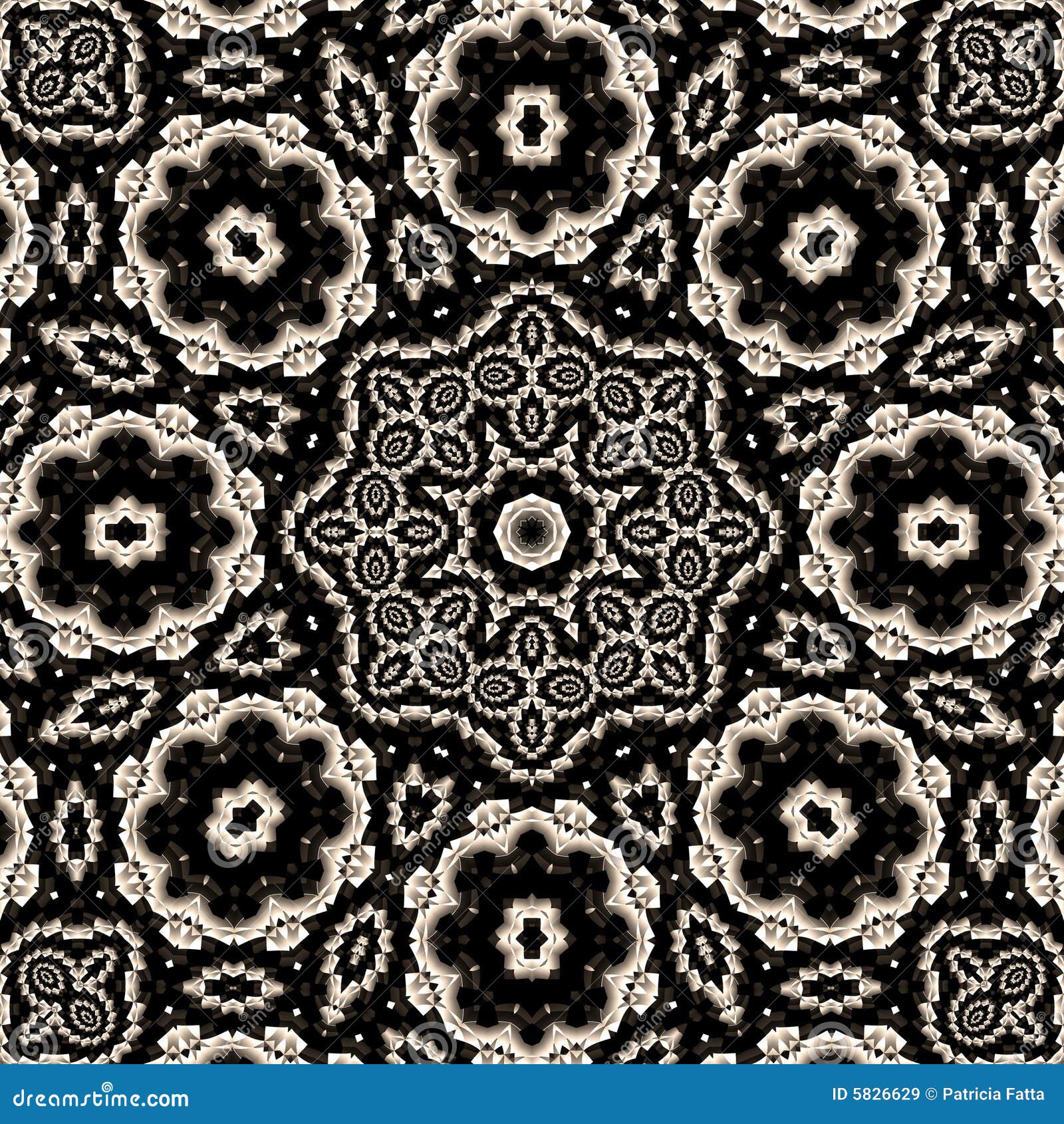 Mandala Floral Del Alto Contraste Stock de ilustración - Ilustración de ...