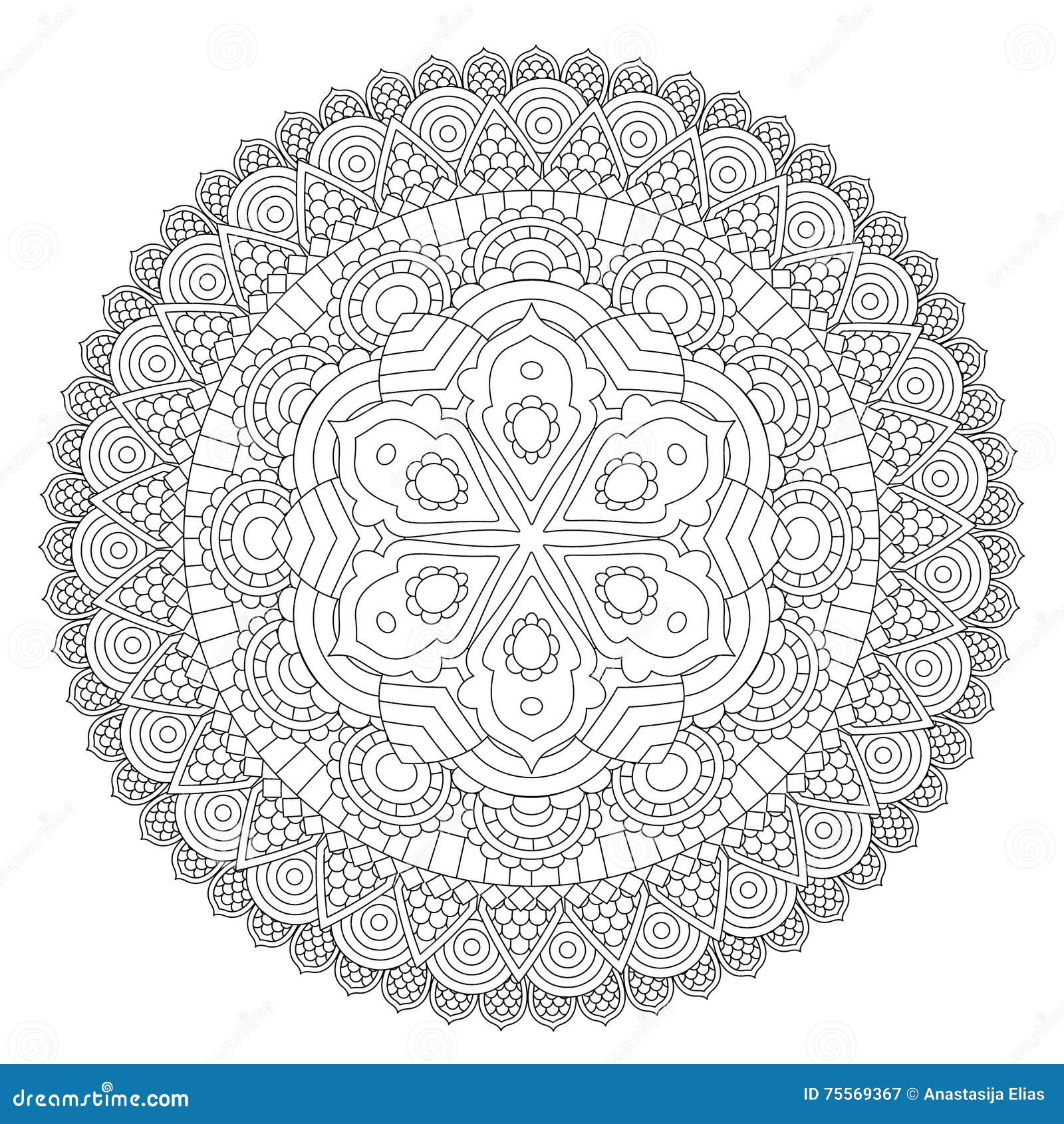 Mandala.Floral Mandalas Set.Coloring Book. Outline . Pattern. Weave ...