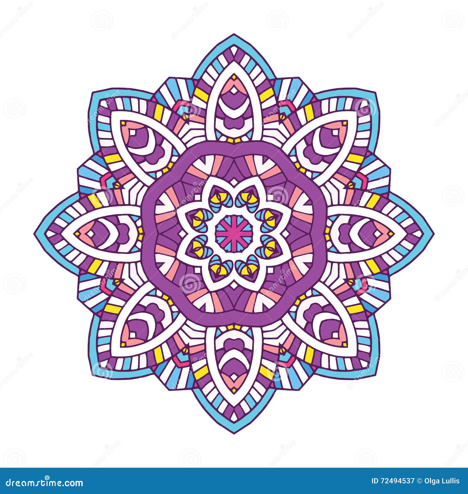Mandala floreale colorata illustrazione vettoriale. Illustrazione di ...