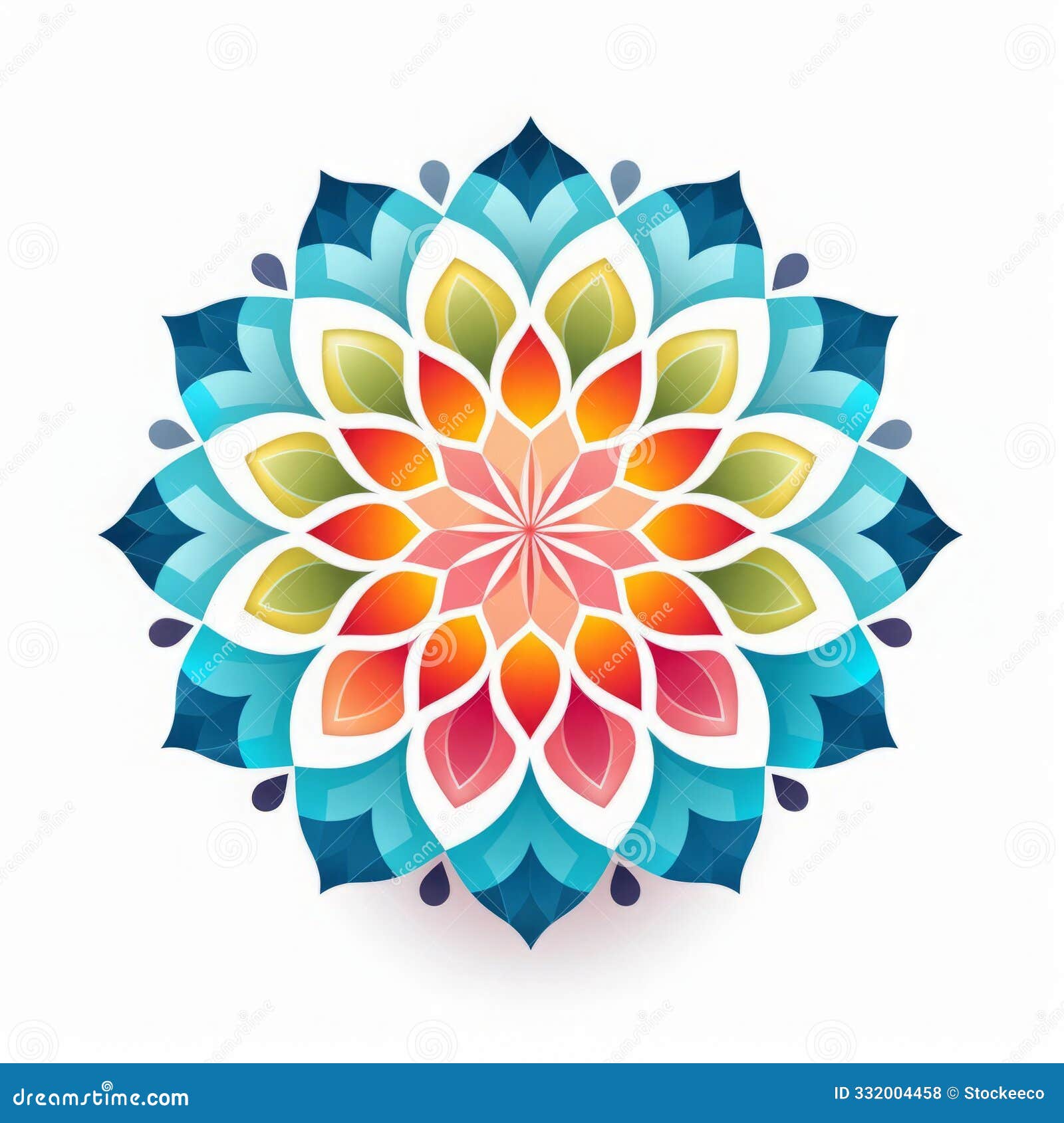 Minimalistic Mandalas Flower Icon Pattern on White Background Stock ...