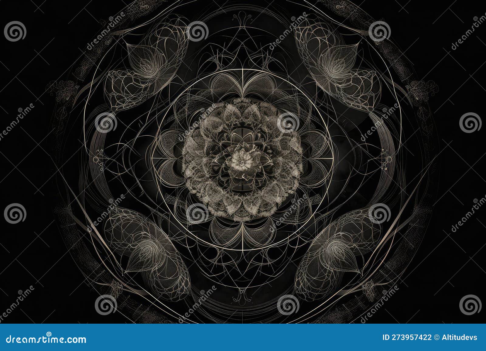 A Mandala with Flowing Lines, Representing the Cycle of Life Stock ...