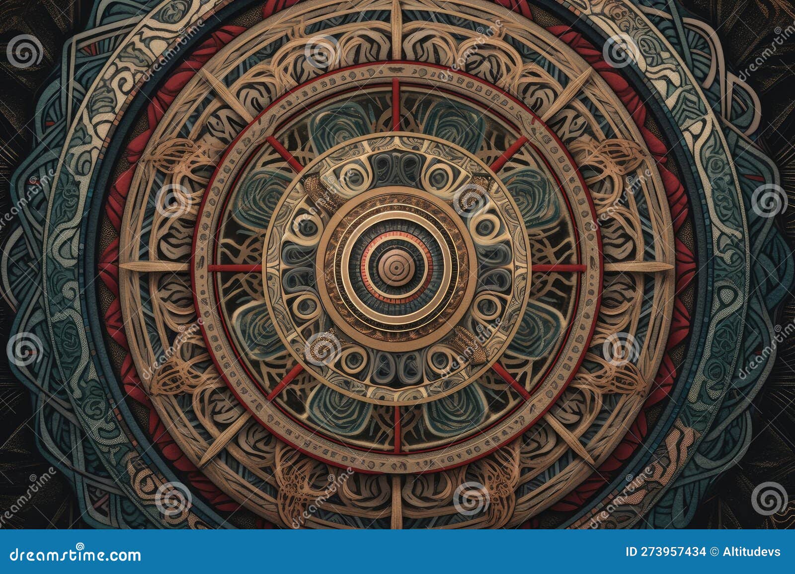 A Mandala with Flowing Lines, Representing the Cycle of Life Stock ...