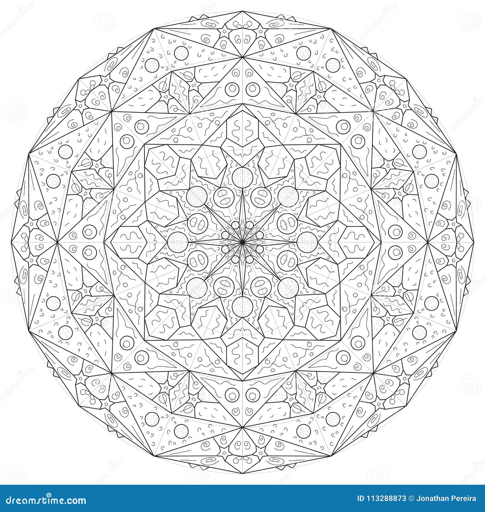 Mandala Outline Illustration Stock Vector - Illustration of graphics ...
