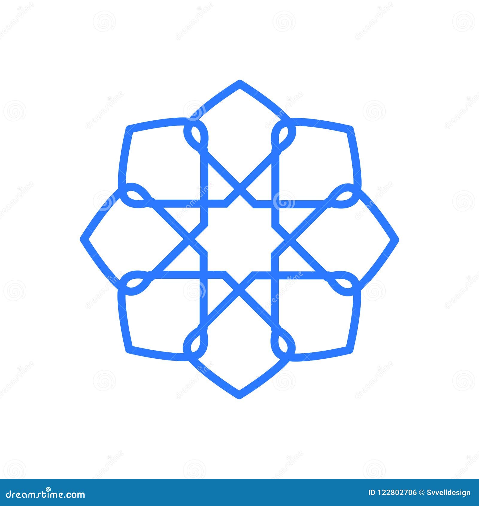 Mandala Geometric Blue Octagon Symbol Illustration Graphic Design Stock ...