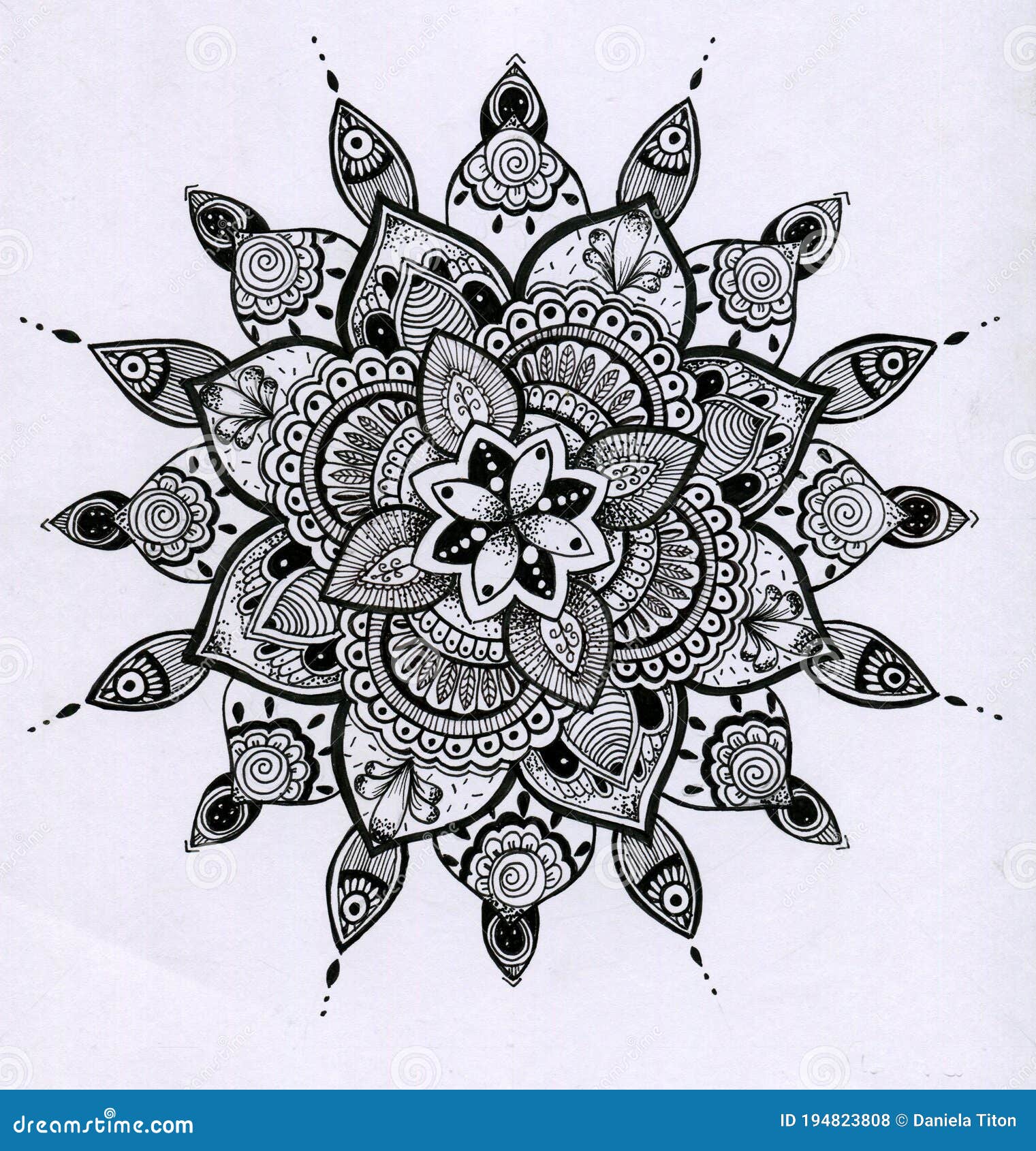 Mandala Handmade Draw With Words Royalty-Free Stock Photography ...