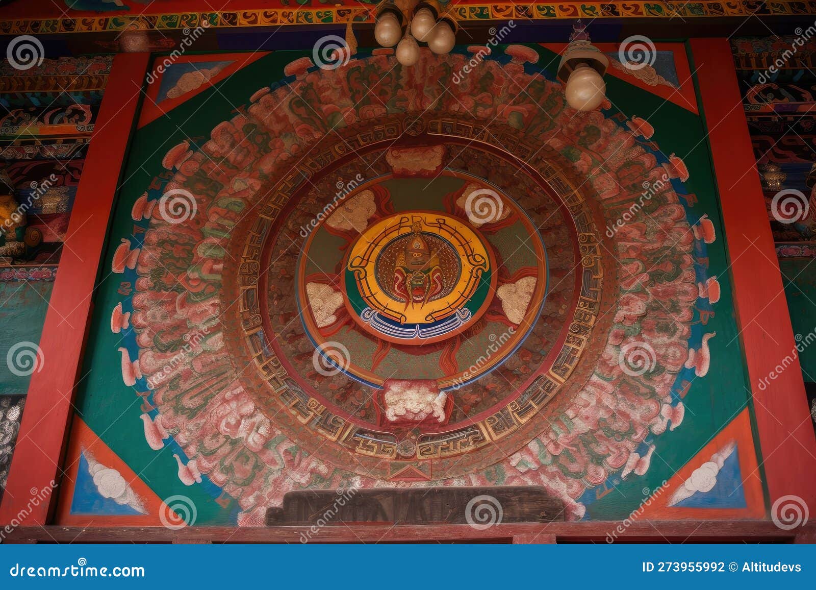 Mandala Hanging on a Wall of Monastery, Symbolizing the Divine and ...