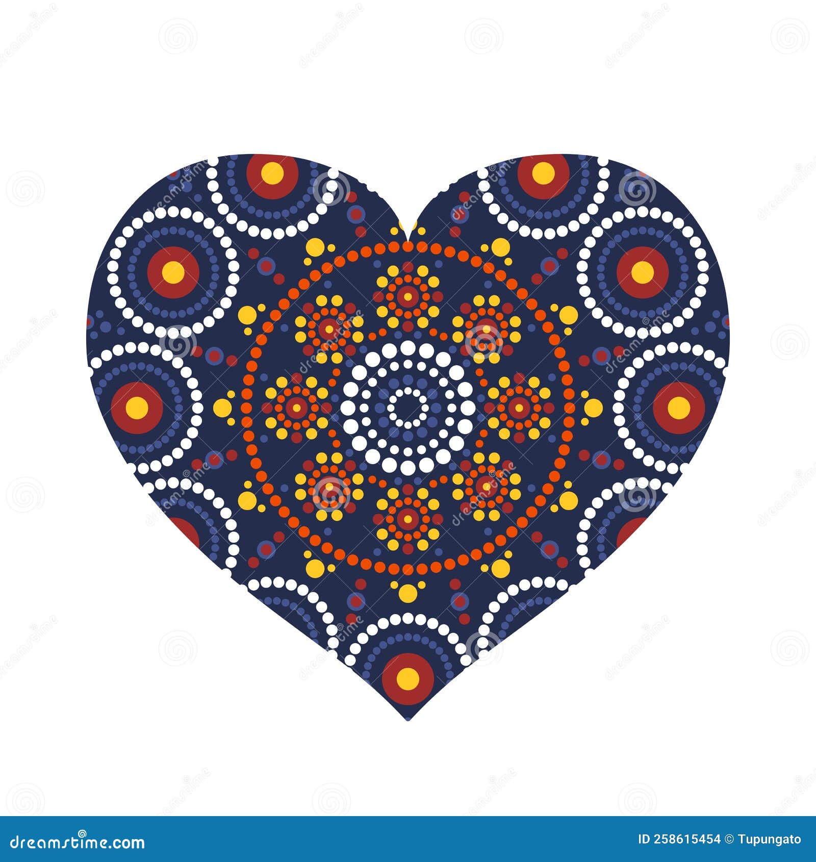 Mandala heart shape stock vector. Illustration of element - 258615454