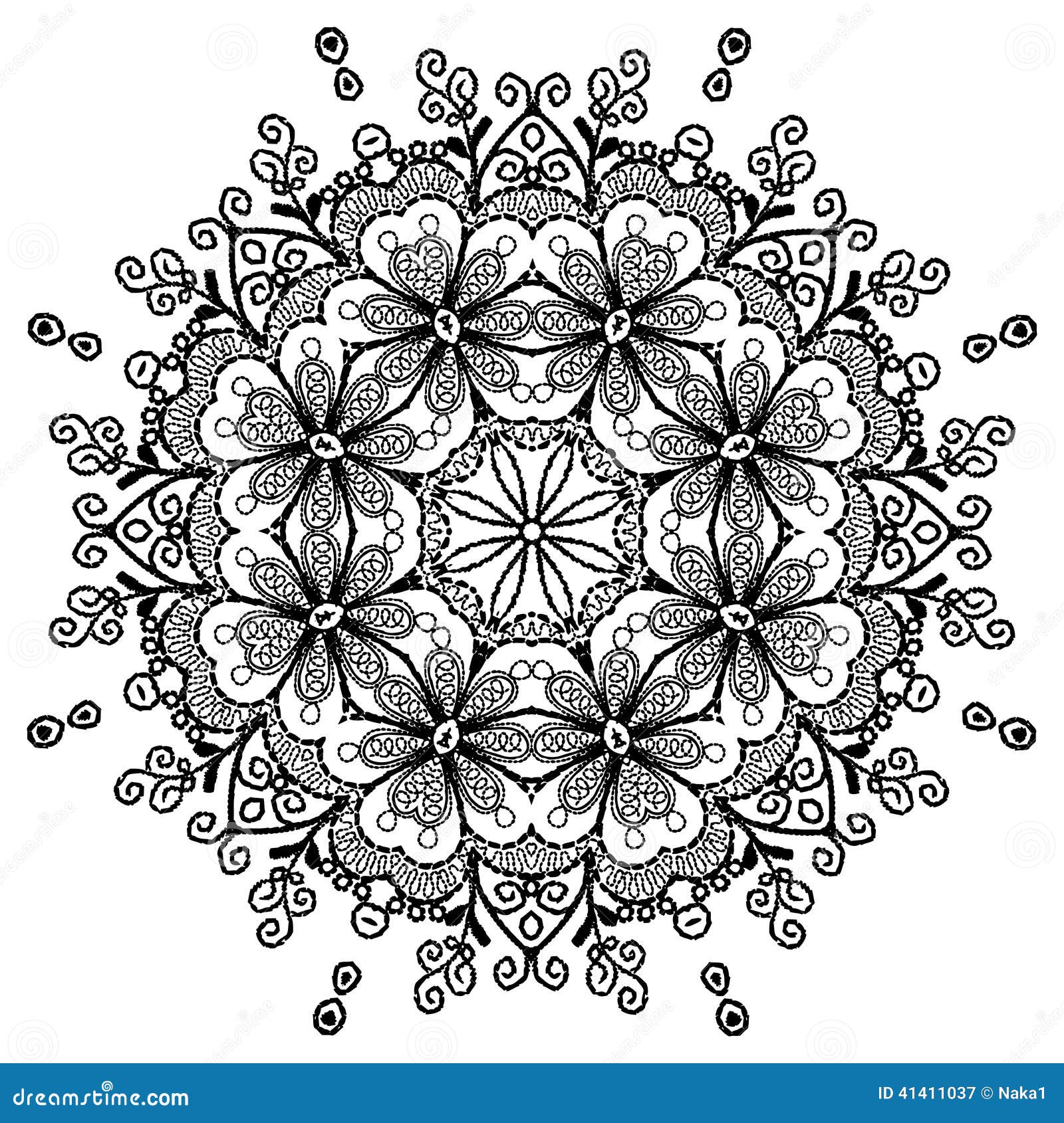 Mandala Henna ilustração stock. Ilustração de grampo - 41411037