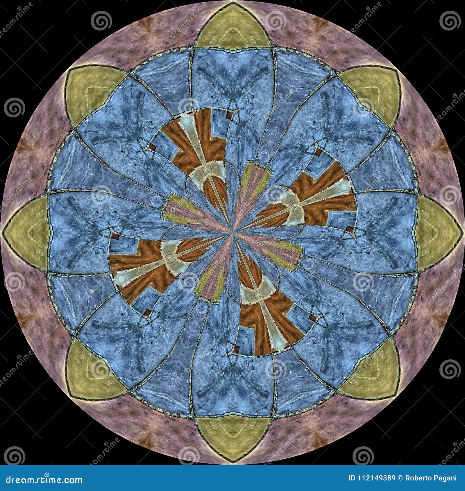 Shield with floral symbol stock illustration. Illustration of paved ...