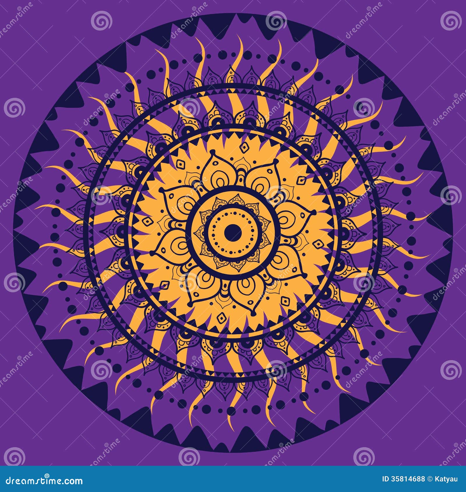 Mandala. Indian Decorative Pattern Stock Illustration - Illustration of ...