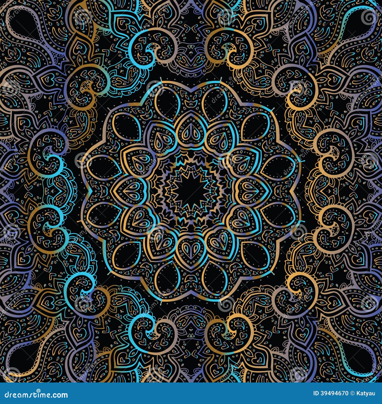 Mandala. Indian Decorative Pattern Stock Illustration - Illustration of ...