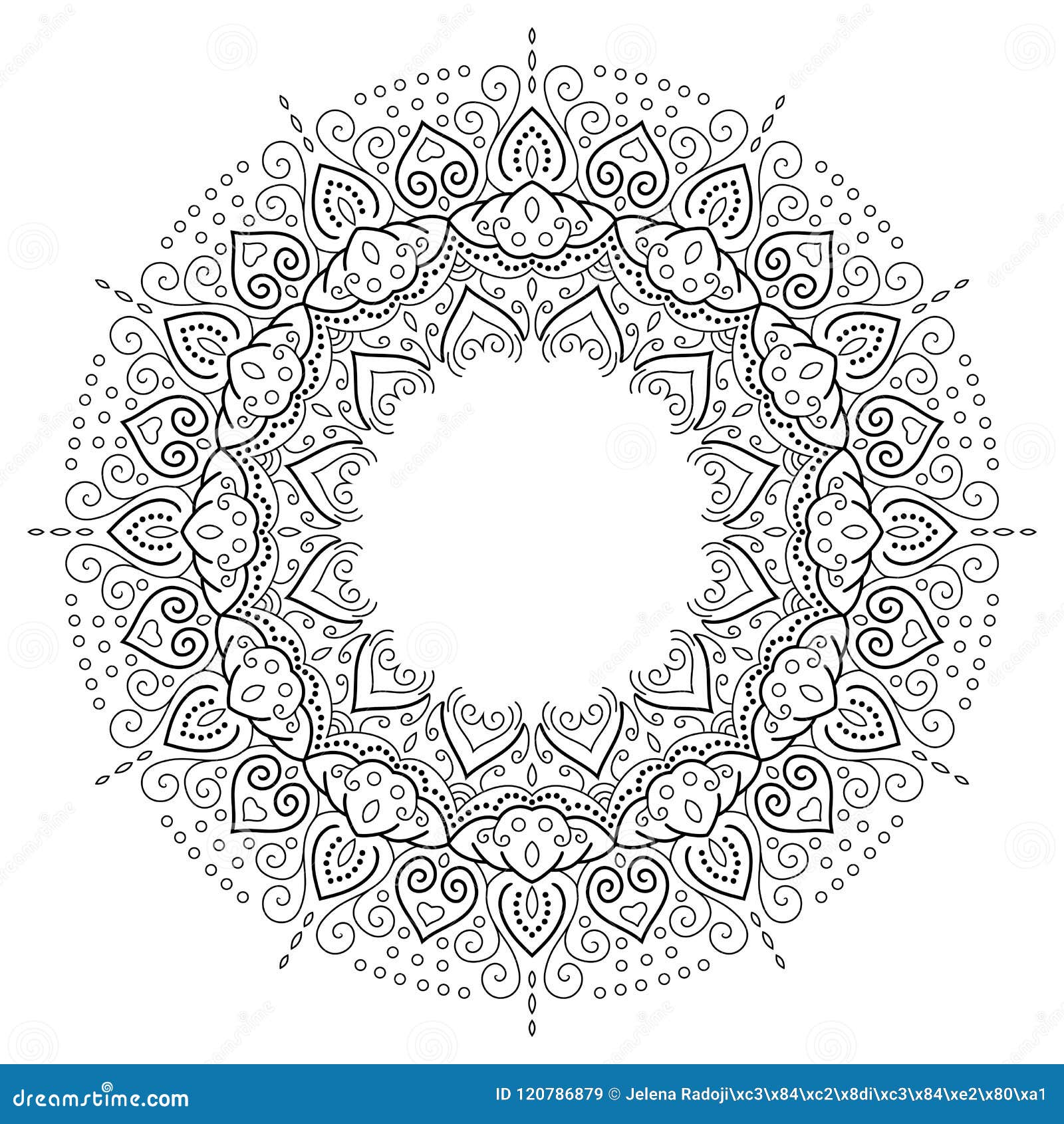 Mandala, indian pattern stock vector. Illustration of ornate - 120786879