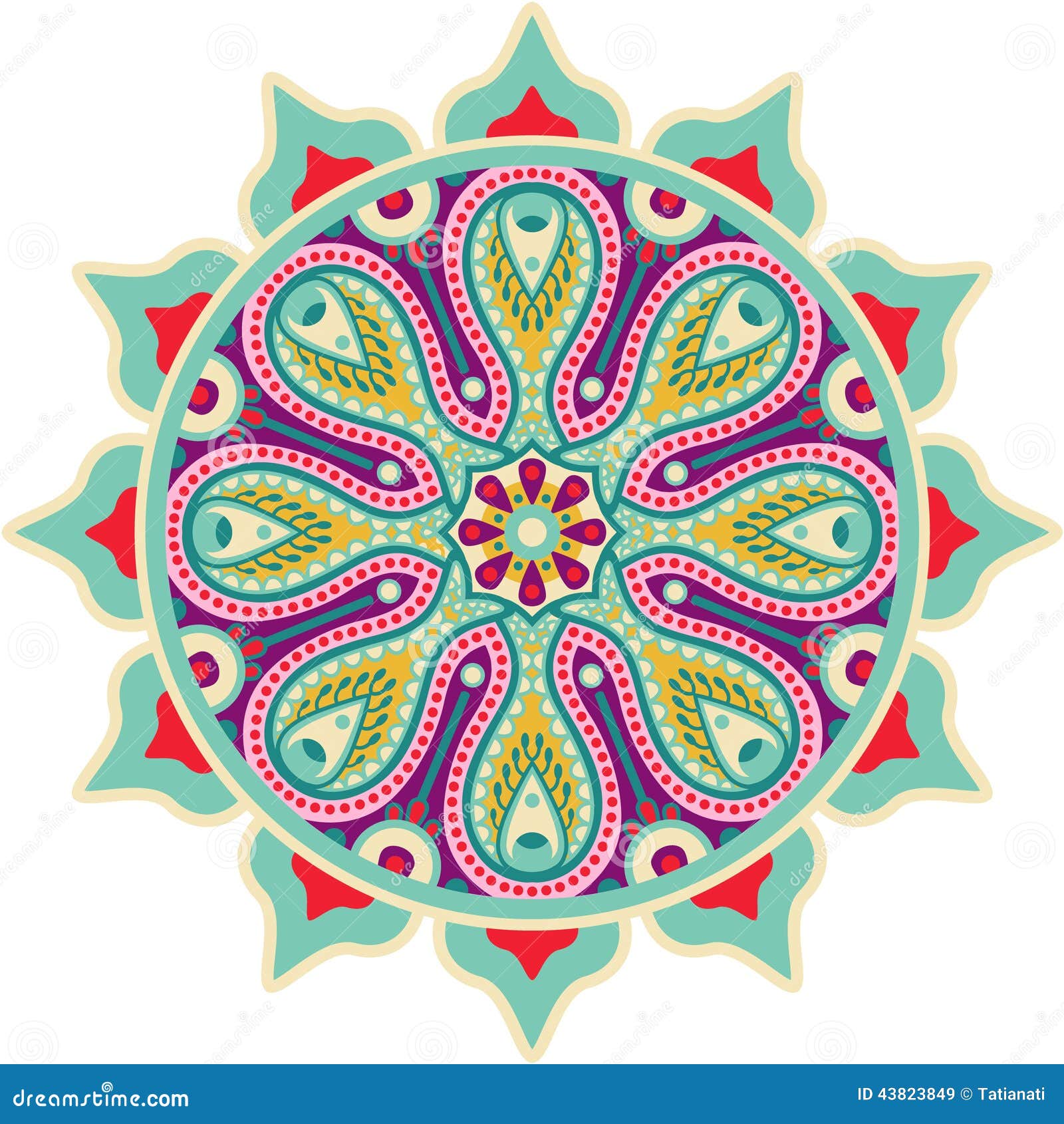Mandala indien illustration de vecteur. Illustration du asiatique ...
