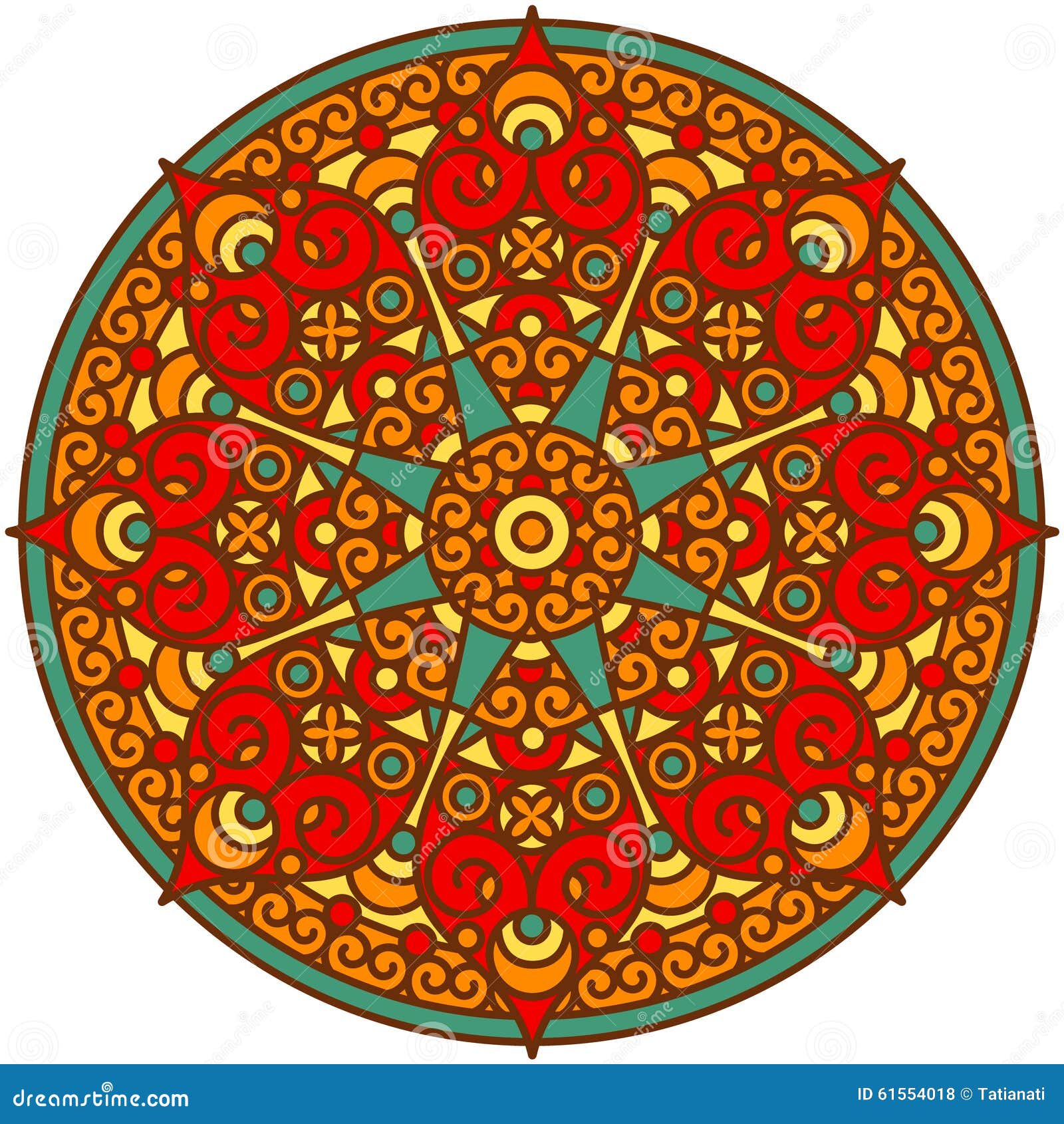 Mandala indien illustration de vecteur. Illustration du oriental - 61554018
