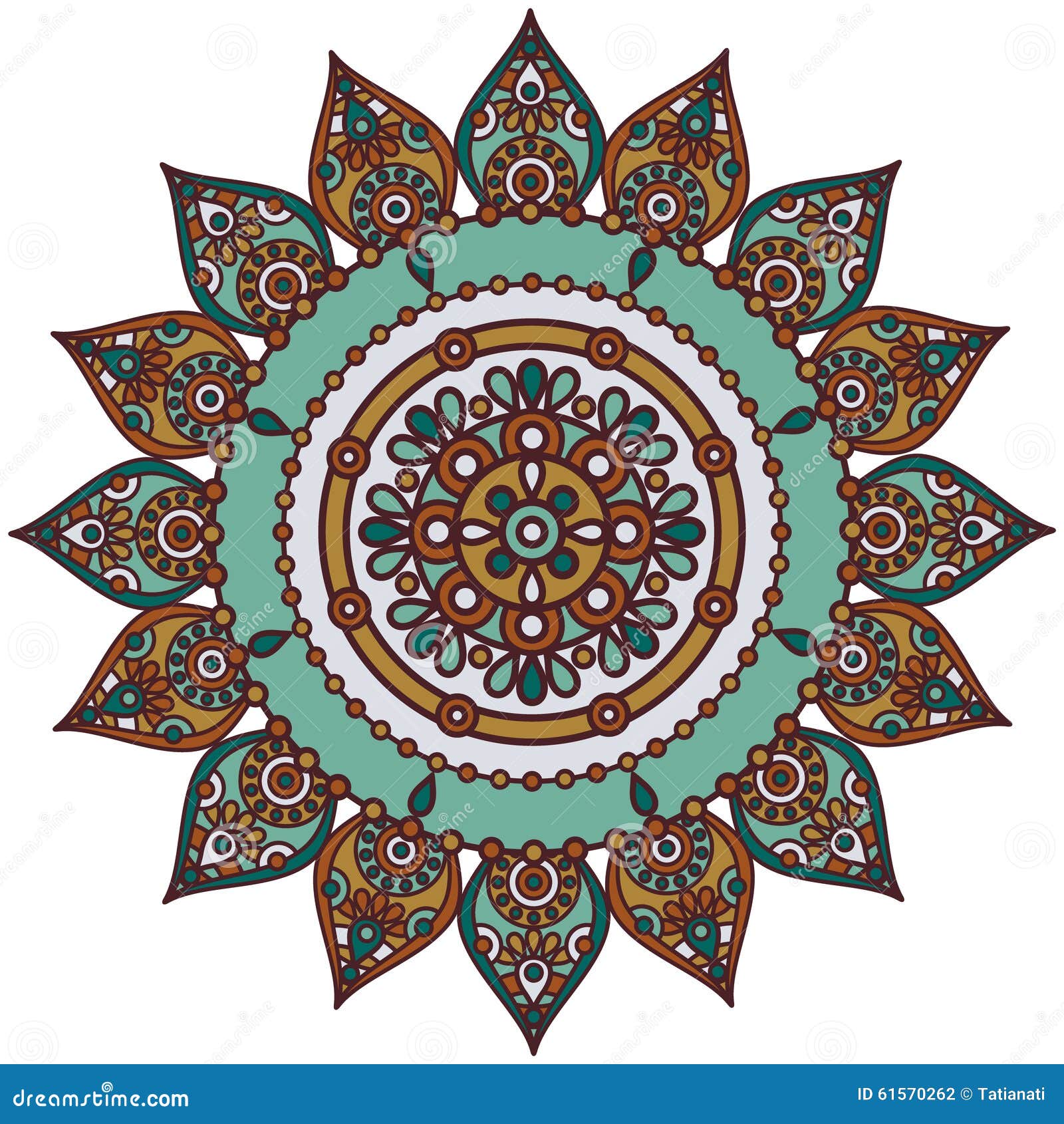 Mandala indien illustration de vecteur. Illustration du lacet - 61570262