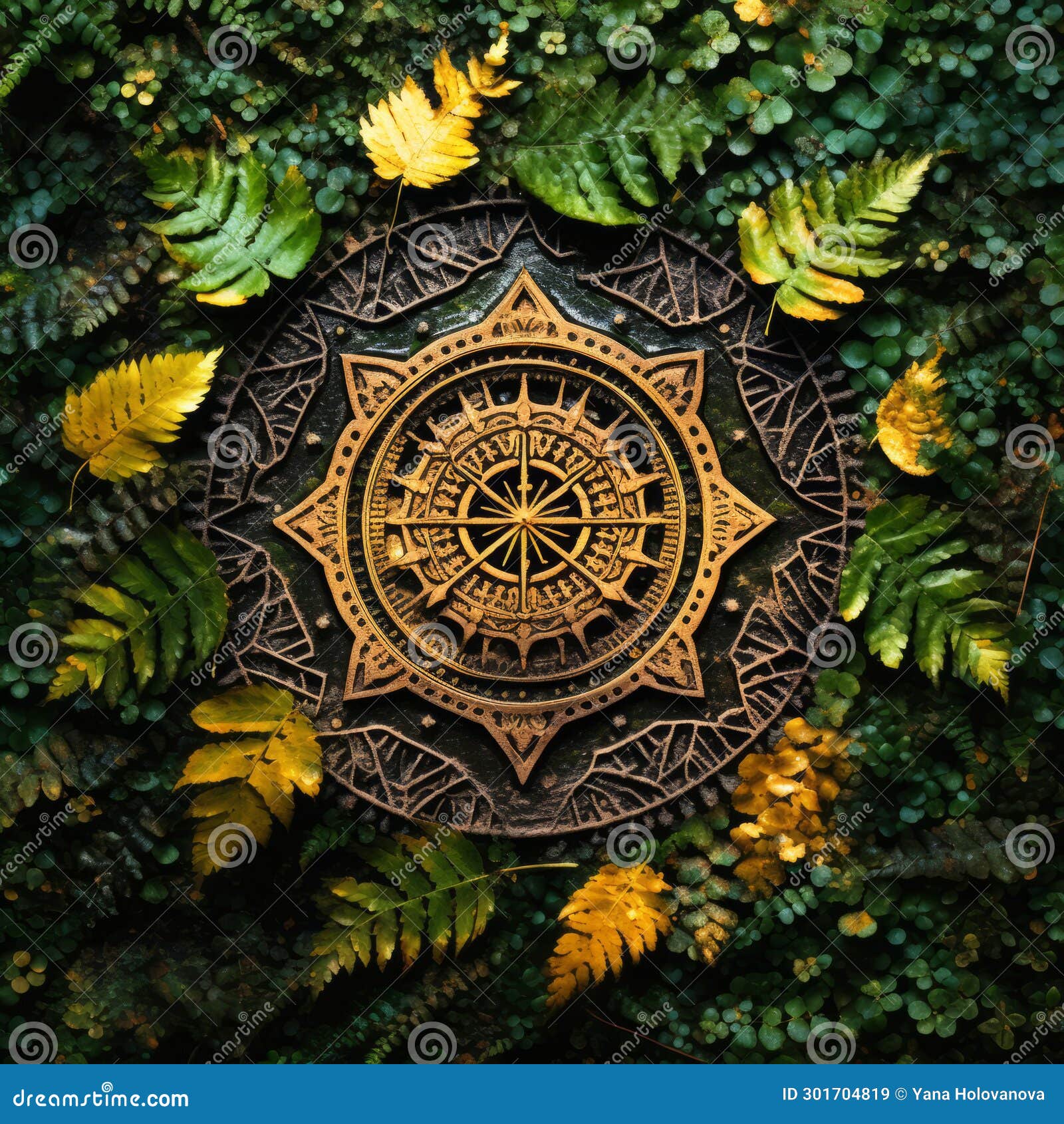 Mandala with Intricate Patterns Inspired by a Mystical Forest Stock ...