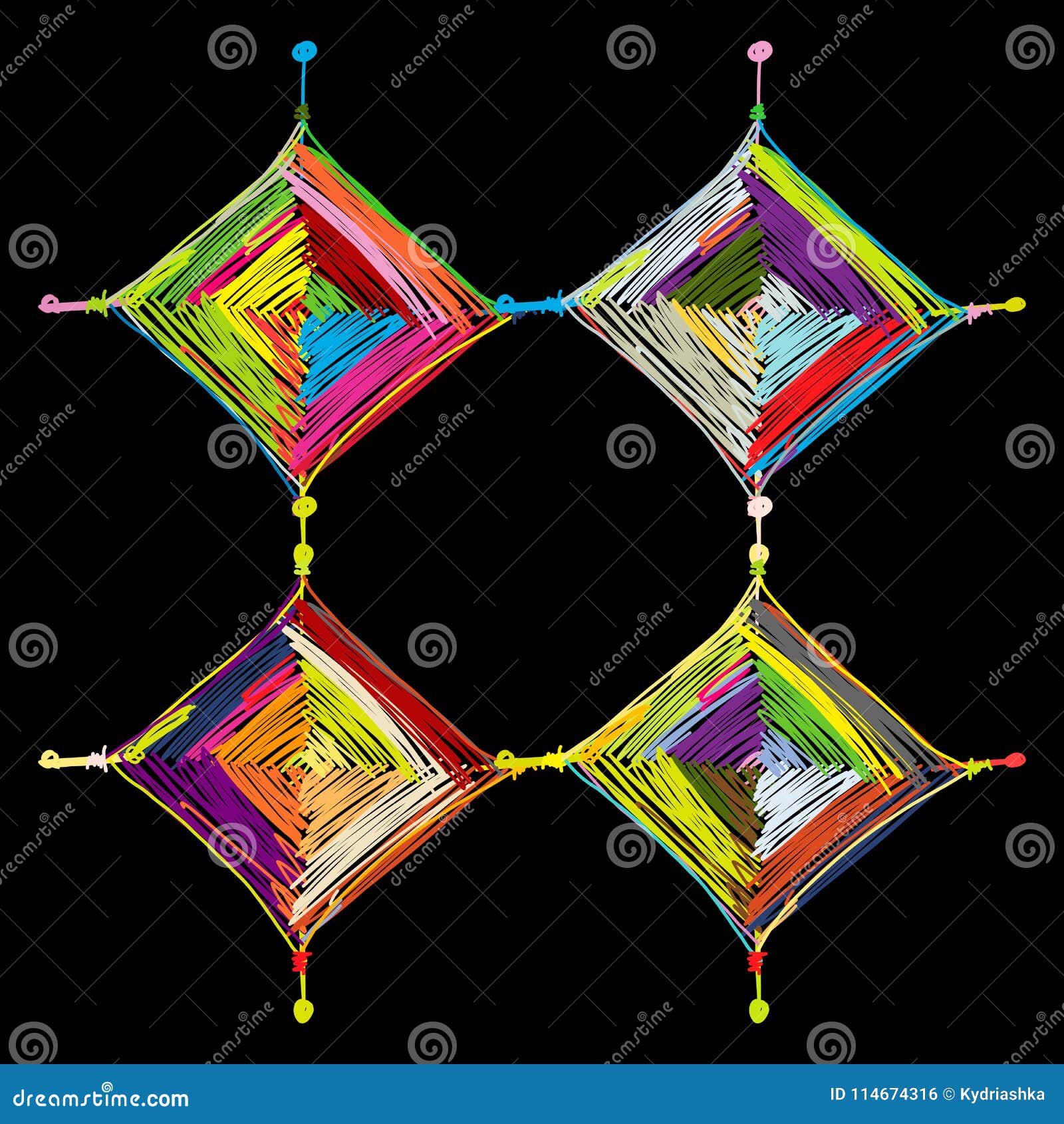 Mandala Knitting, Sketch for Your Design Stock Vector - Illustration of ...