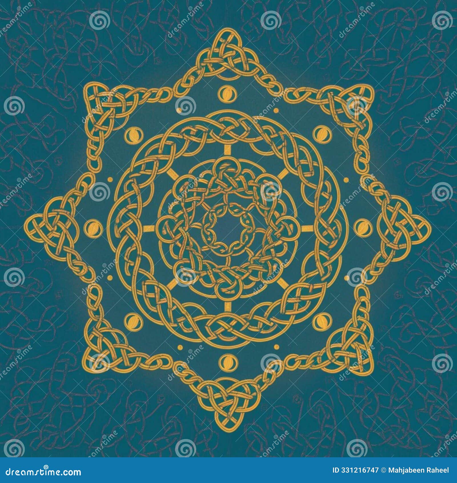 Mandala with Knots and Spirals Stock Illustration - Illustration of ...