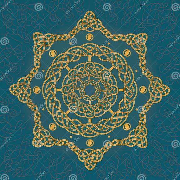 Mandala with Knots and Spirals Stock Illustration - Illustration of ...
