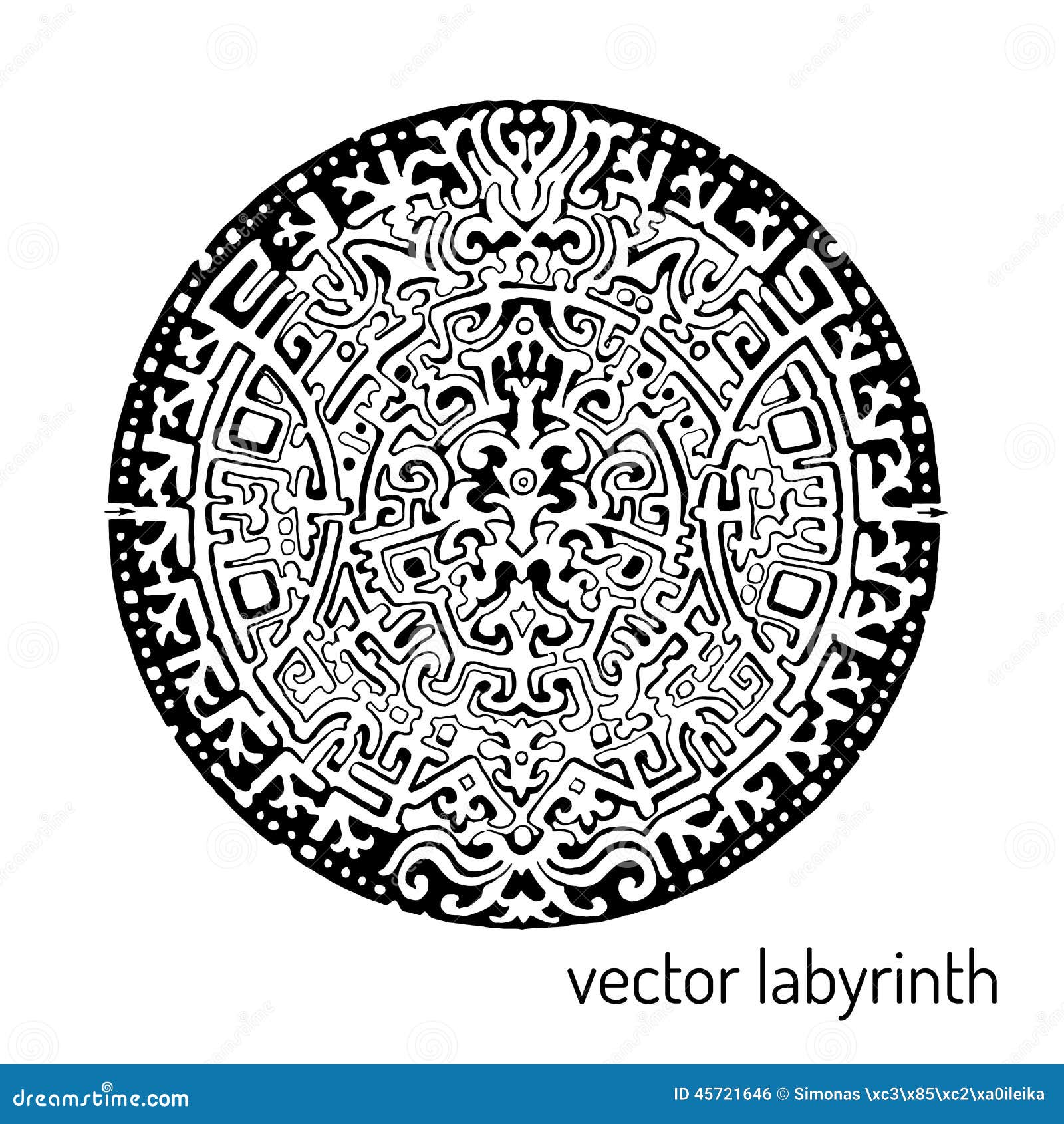 Mandala Labyrinth Abstract Ornament. Find the Way Stock Vector ...