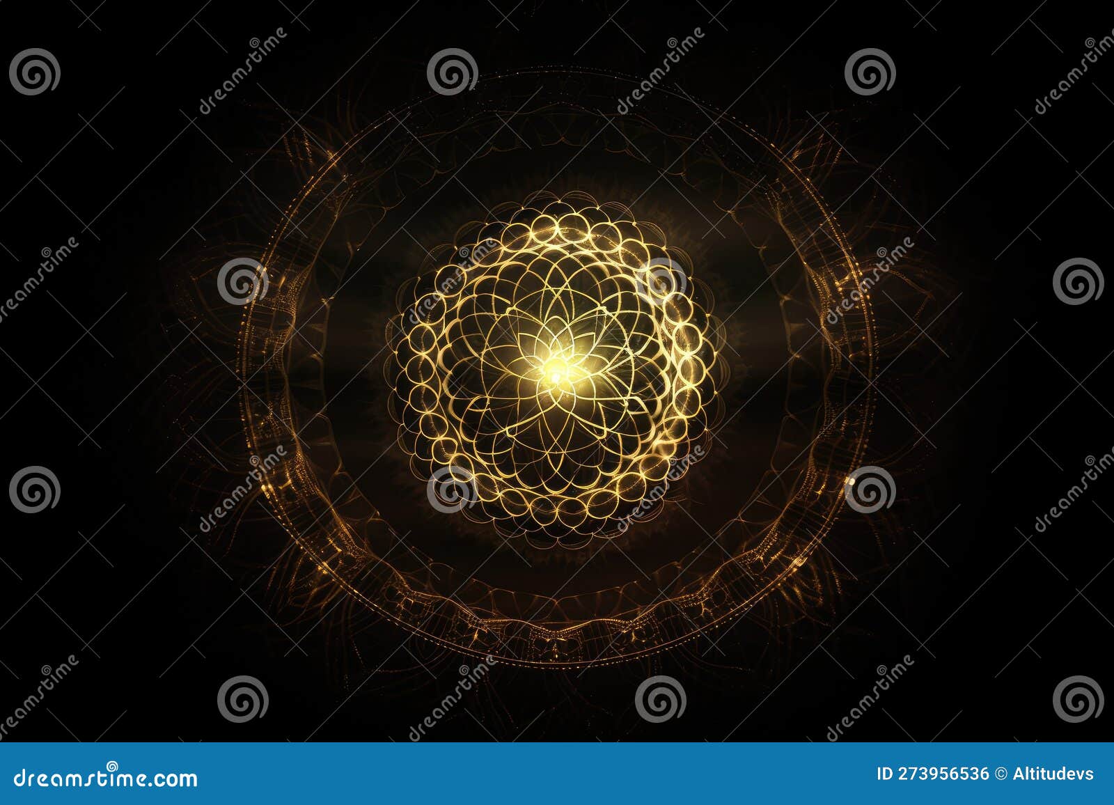 Mandala of Light Shining through the Darkness, Surrounded by Sacred ...