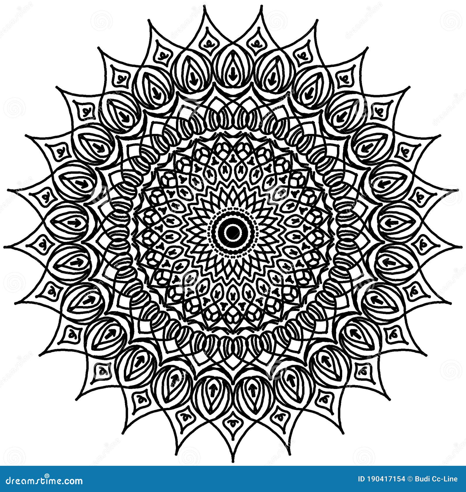 Mandala Line Art Cartoon Vector | CartoonDealer.com #78604855